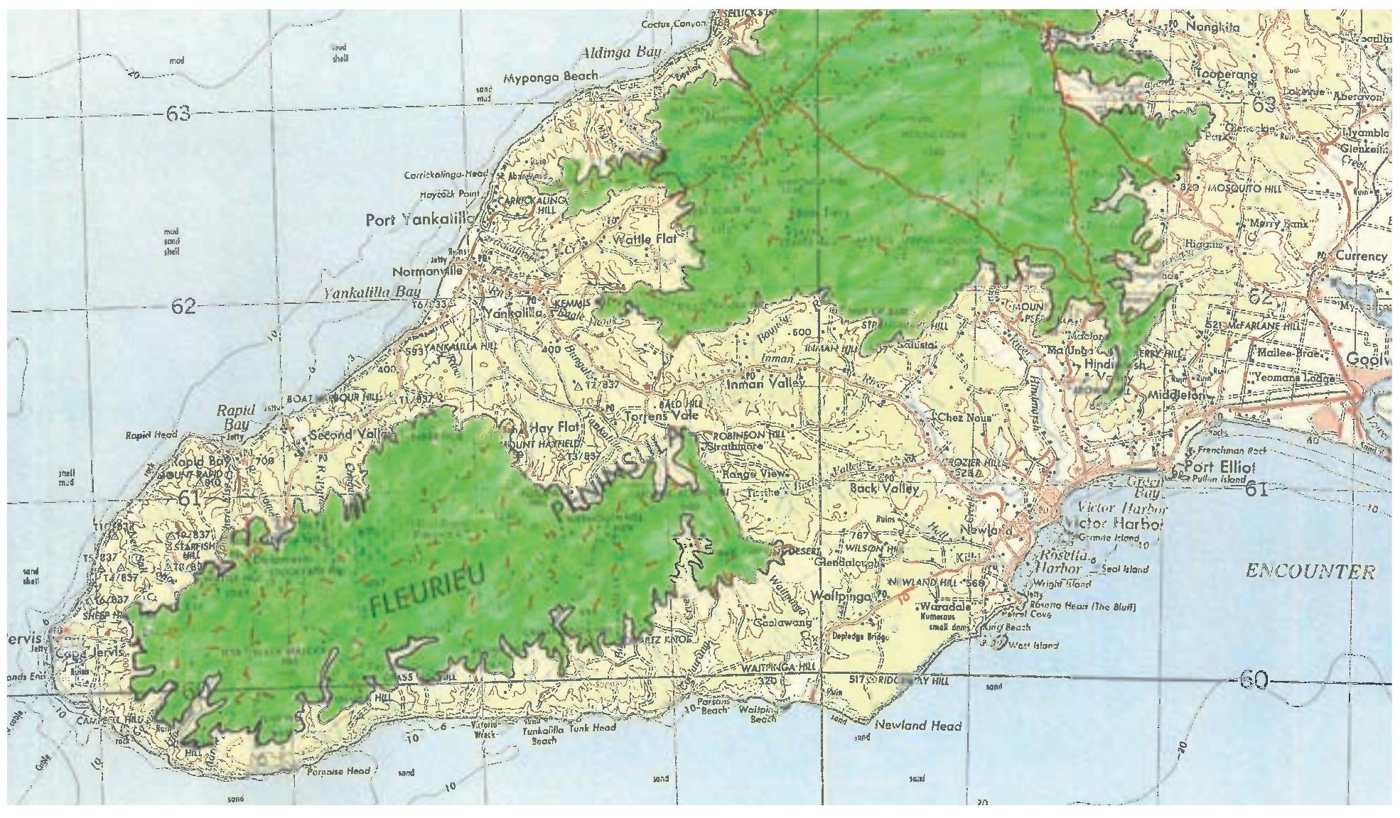 2. sketch map of fleurieu peninsula showing highlands (above