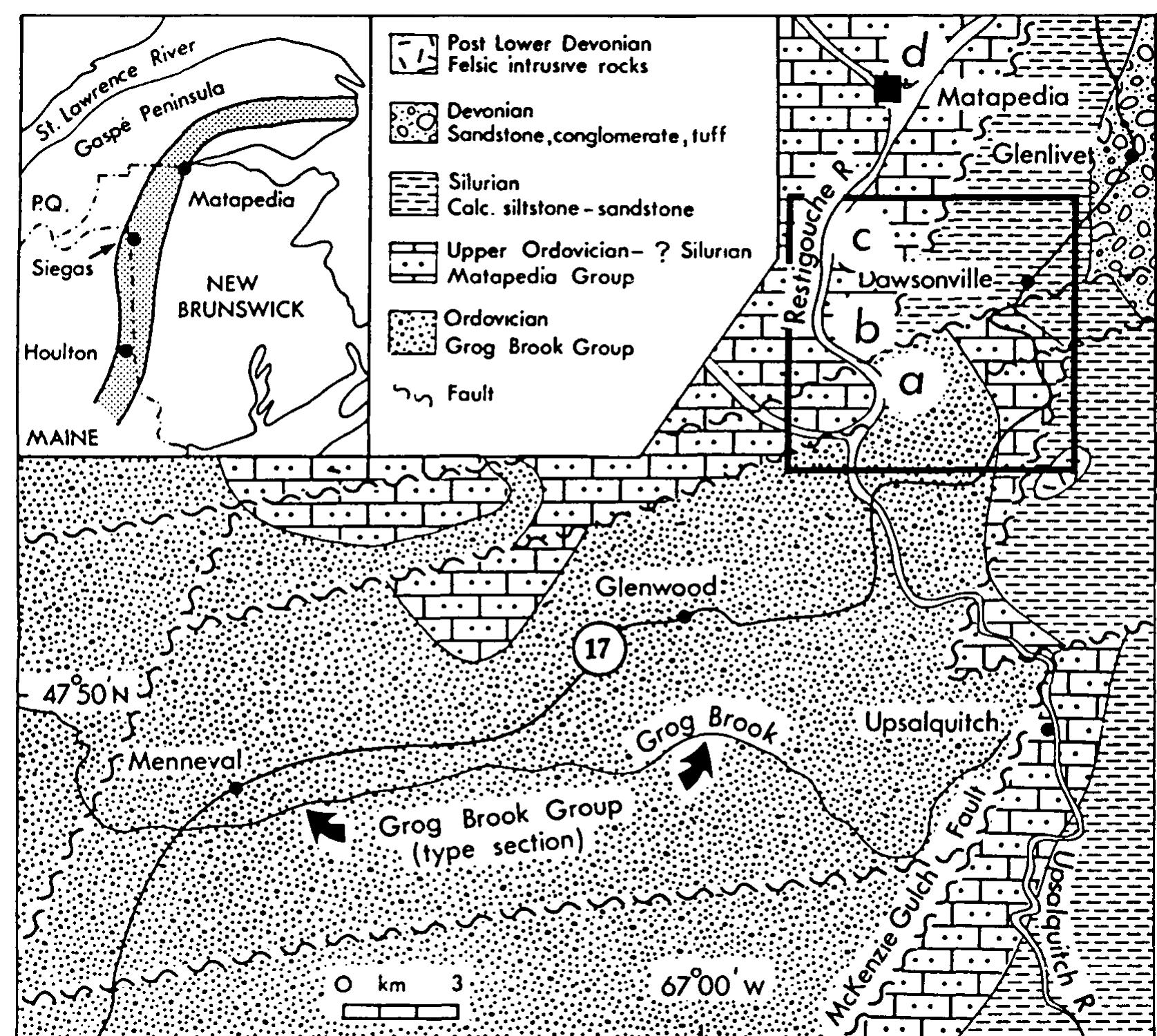 - generalized geological map of the matapedia basin in
