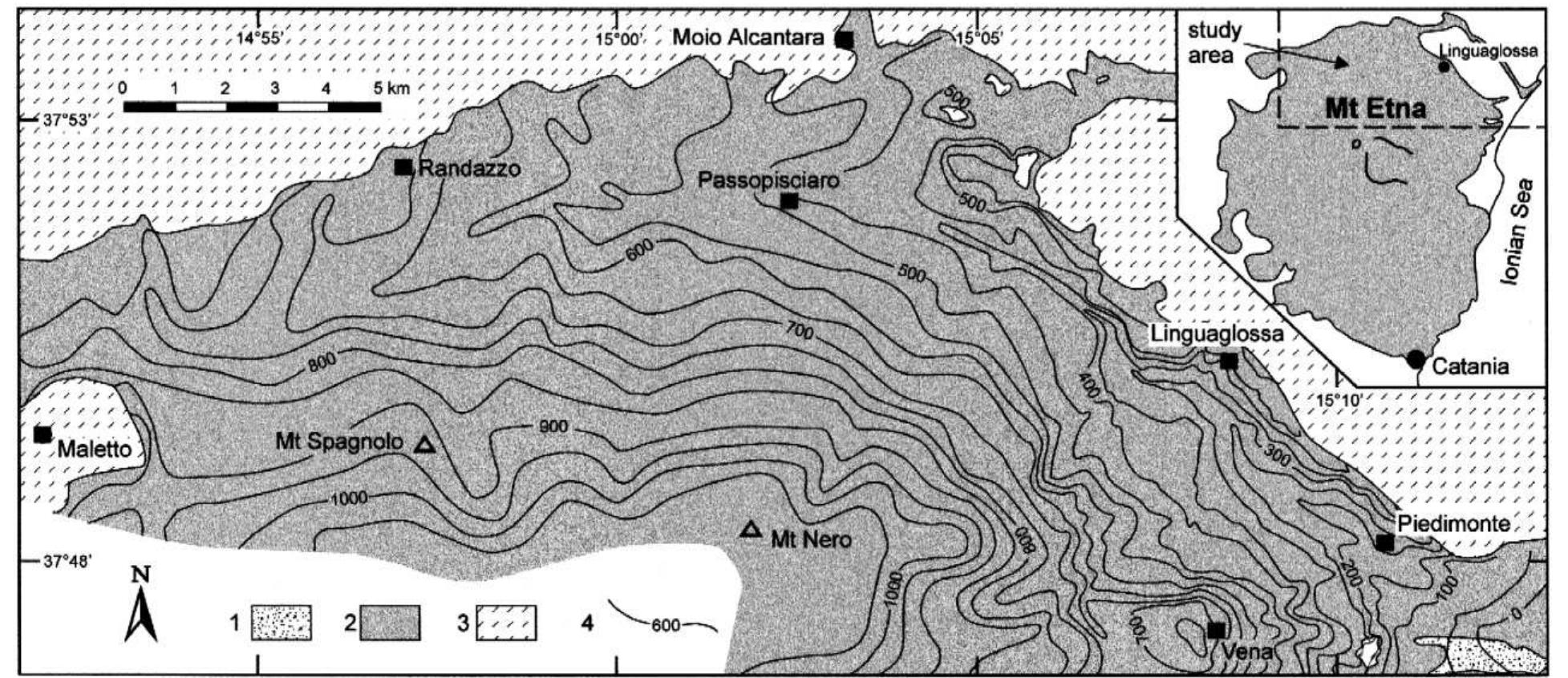 Contour map of the sedimentary basement beneath the north