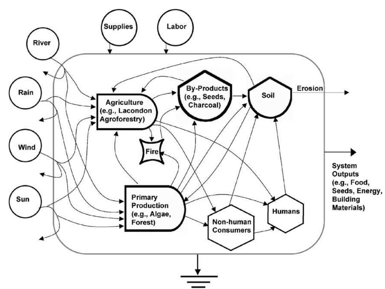 Energy systems diagram for a generalized indigenous