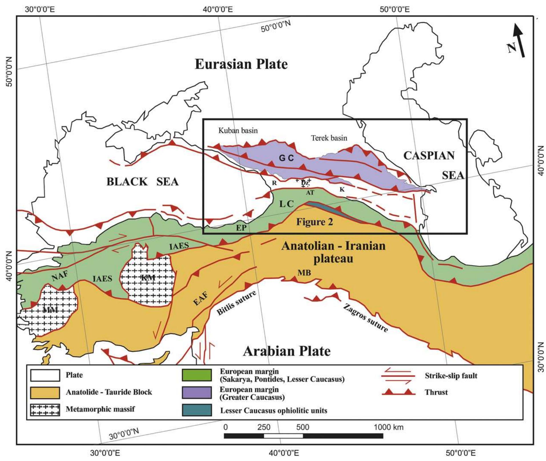 ‘ig. 1. tectonic map of the arabia - eurasia collision zone