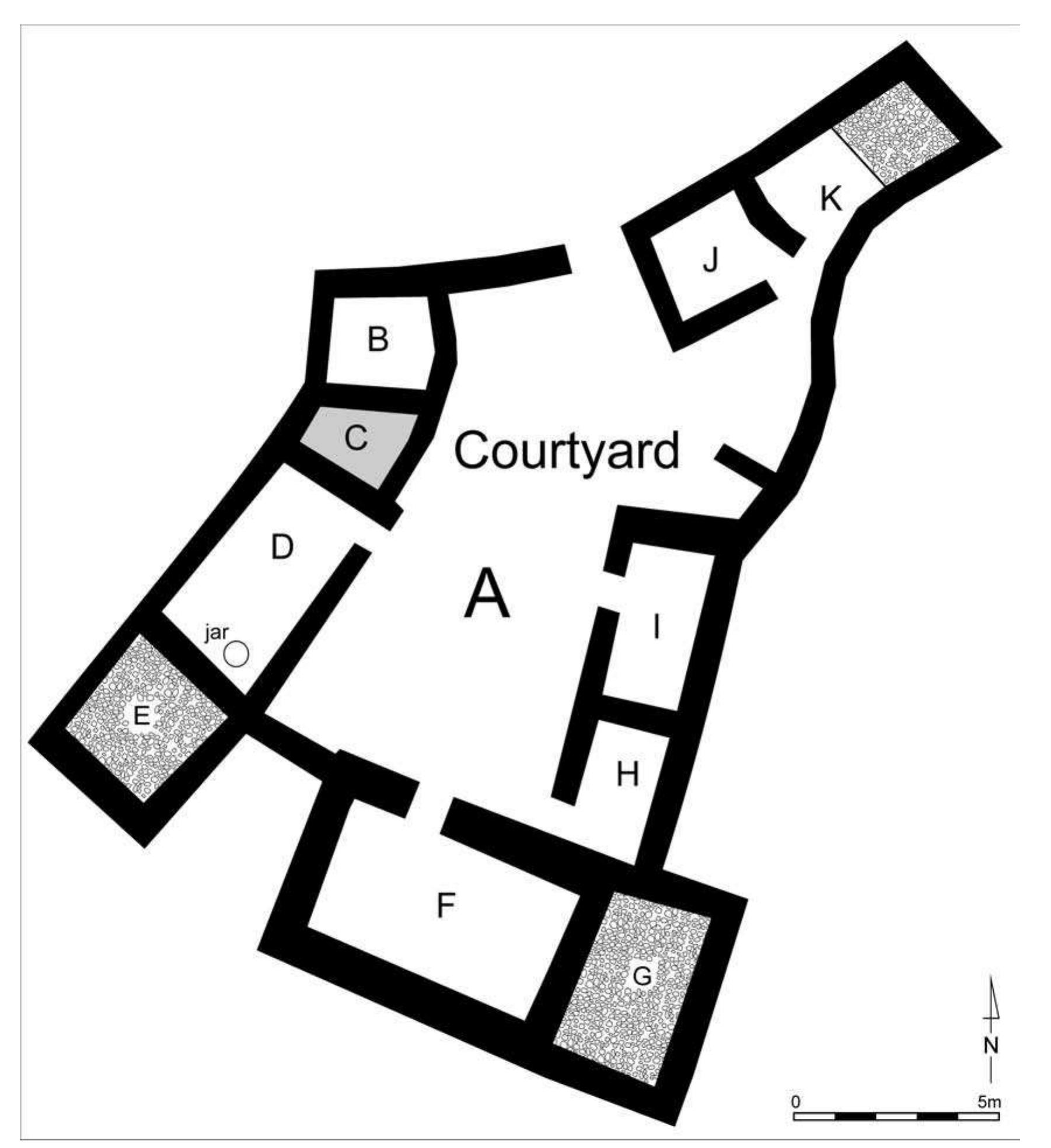 Schematic plan of building complex i in area h