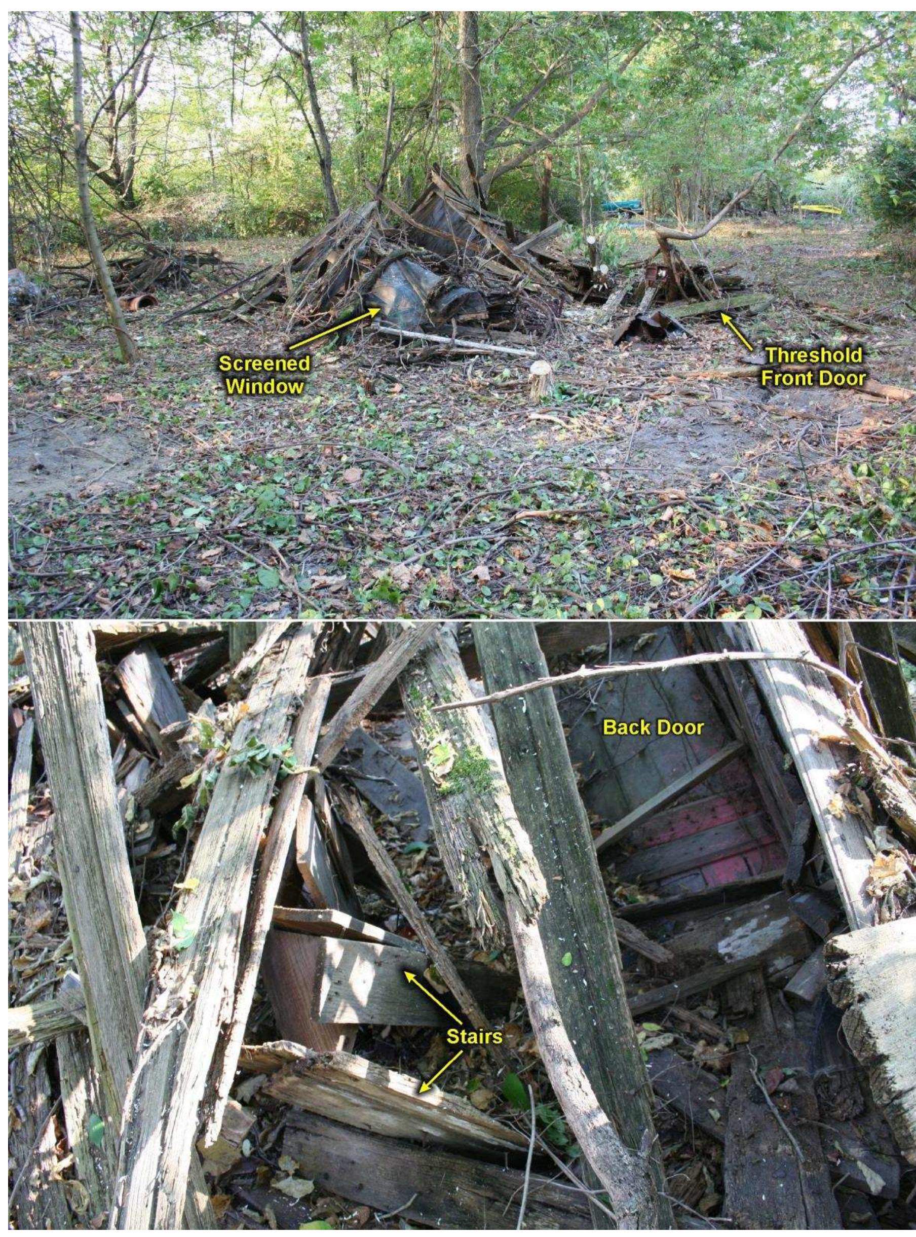 5. second structure ruins, the frame house, in the tumer