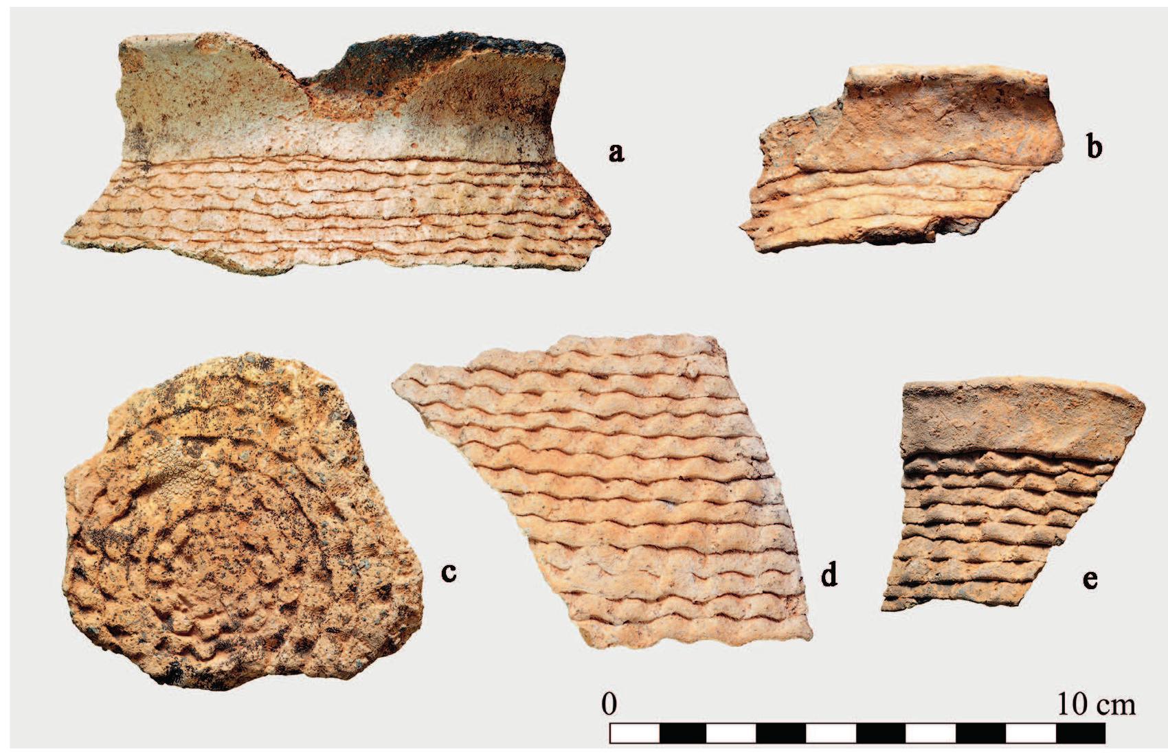 Examples of corrugated pottery from the collection