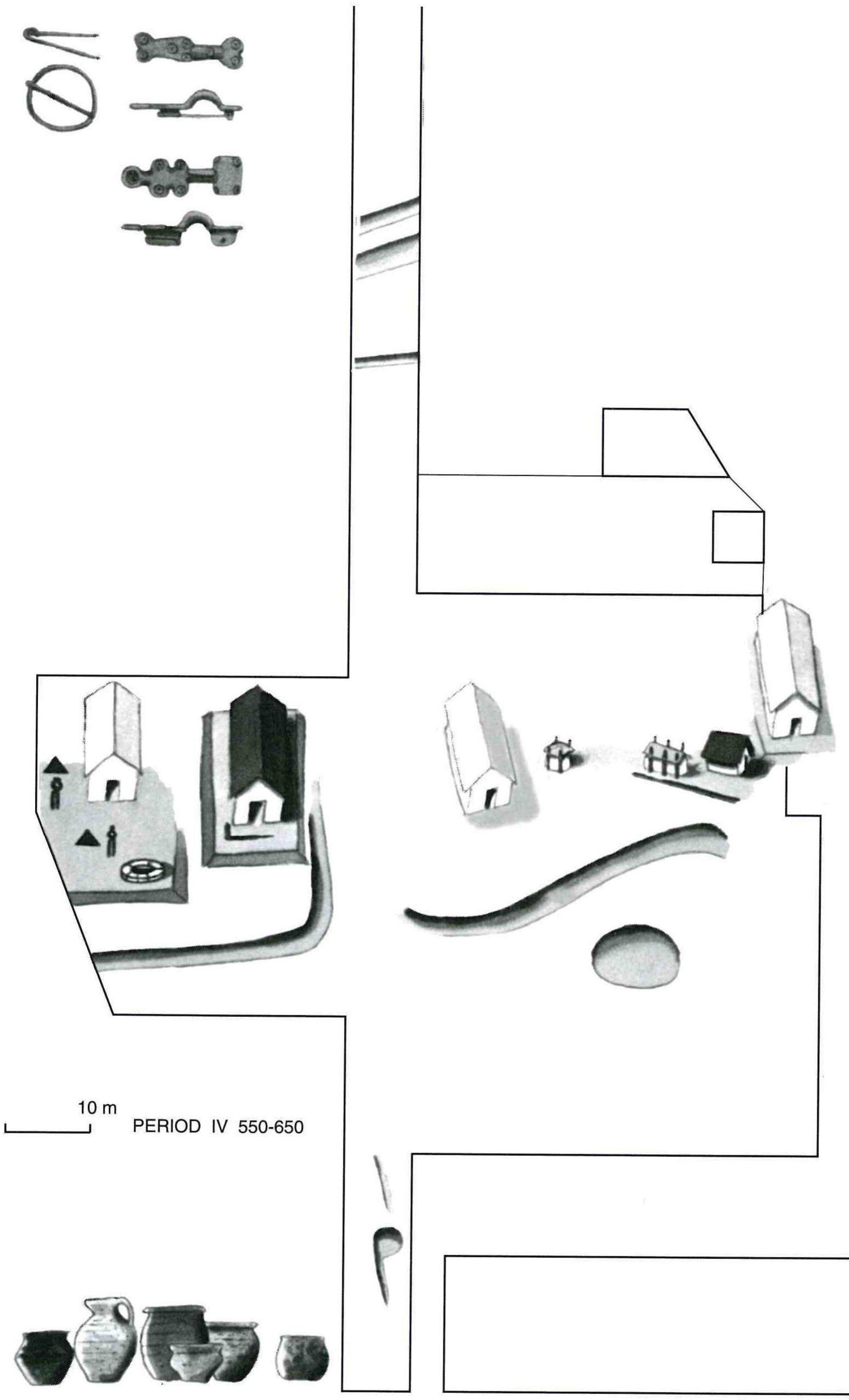 Model-like reconstruction of the settlement between 550 and