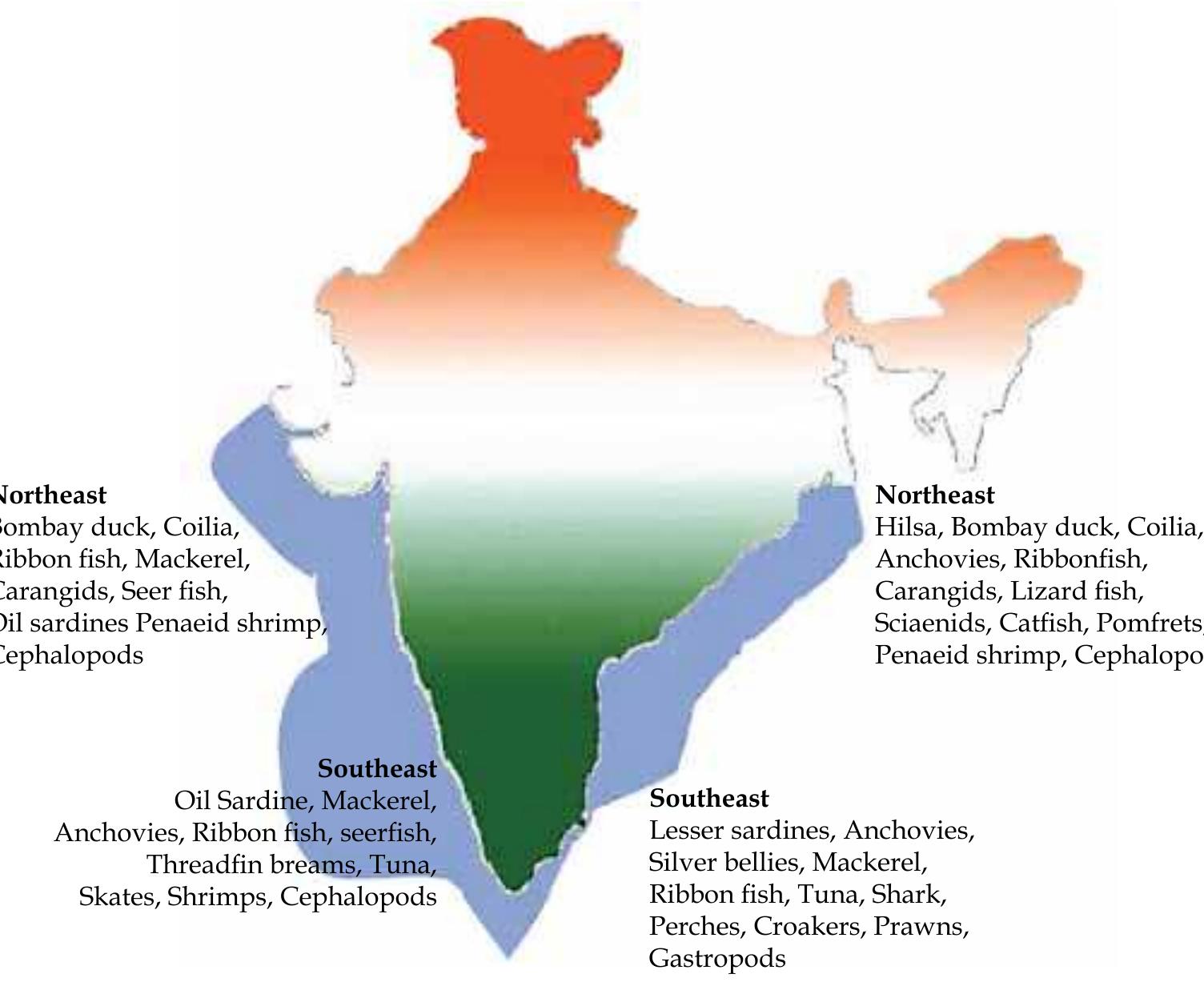 Indian map showing eez (in blue) and the major maritime