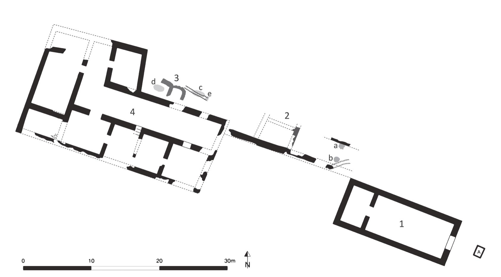Schematic plan of the archaic phases (grey: phases before
