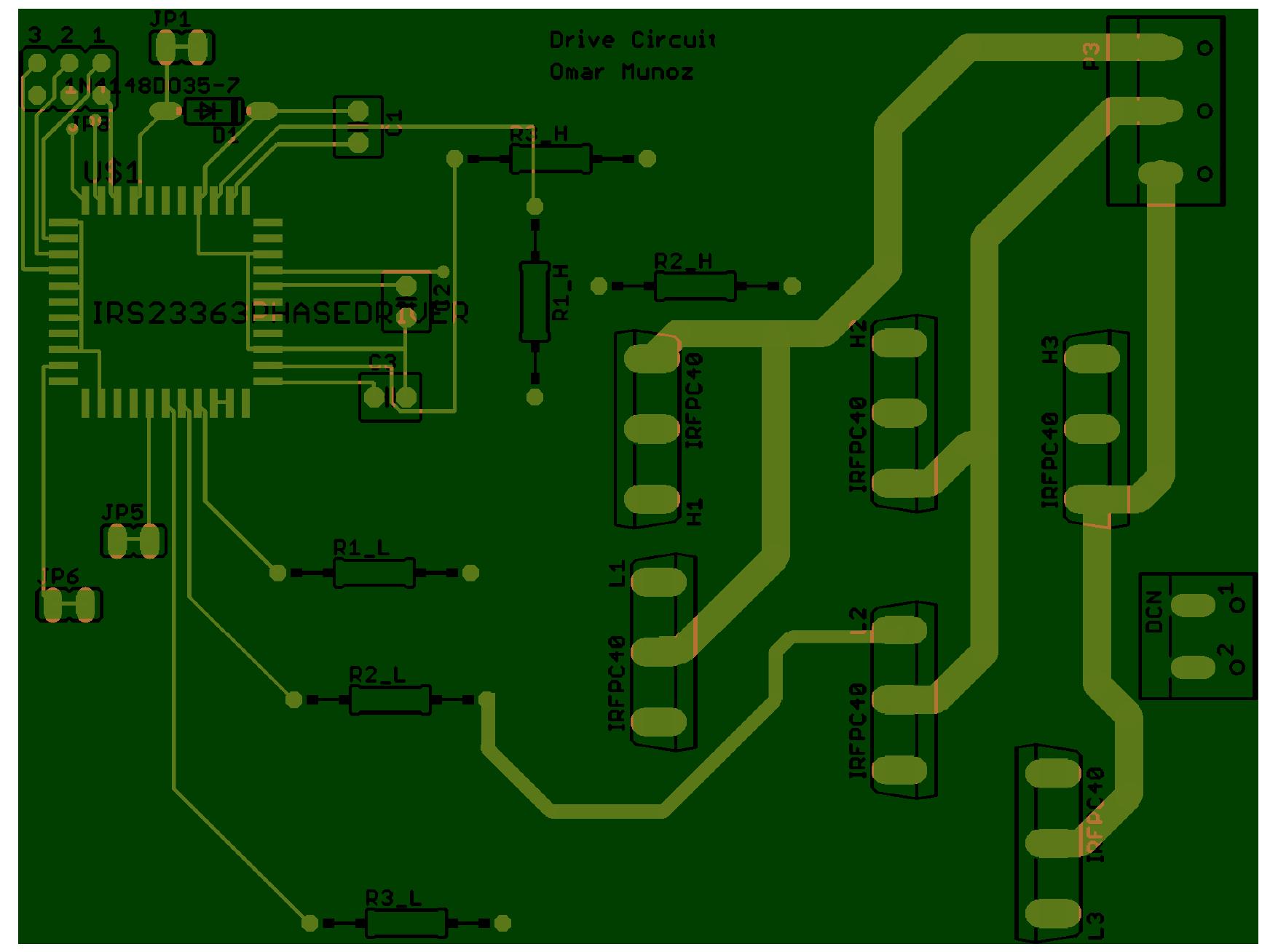 6 driver circuit component layout on pcb