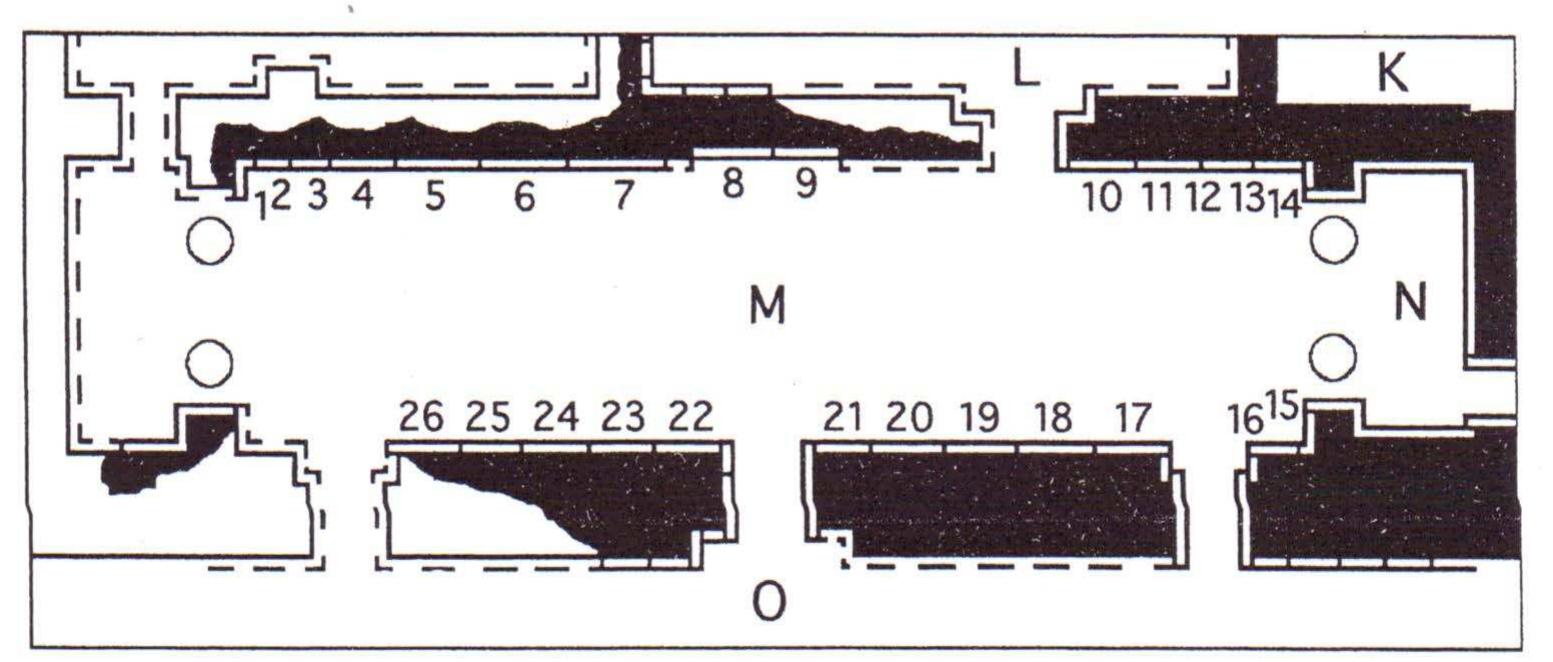 detail of north palace, throneroom m, with wall-panels: