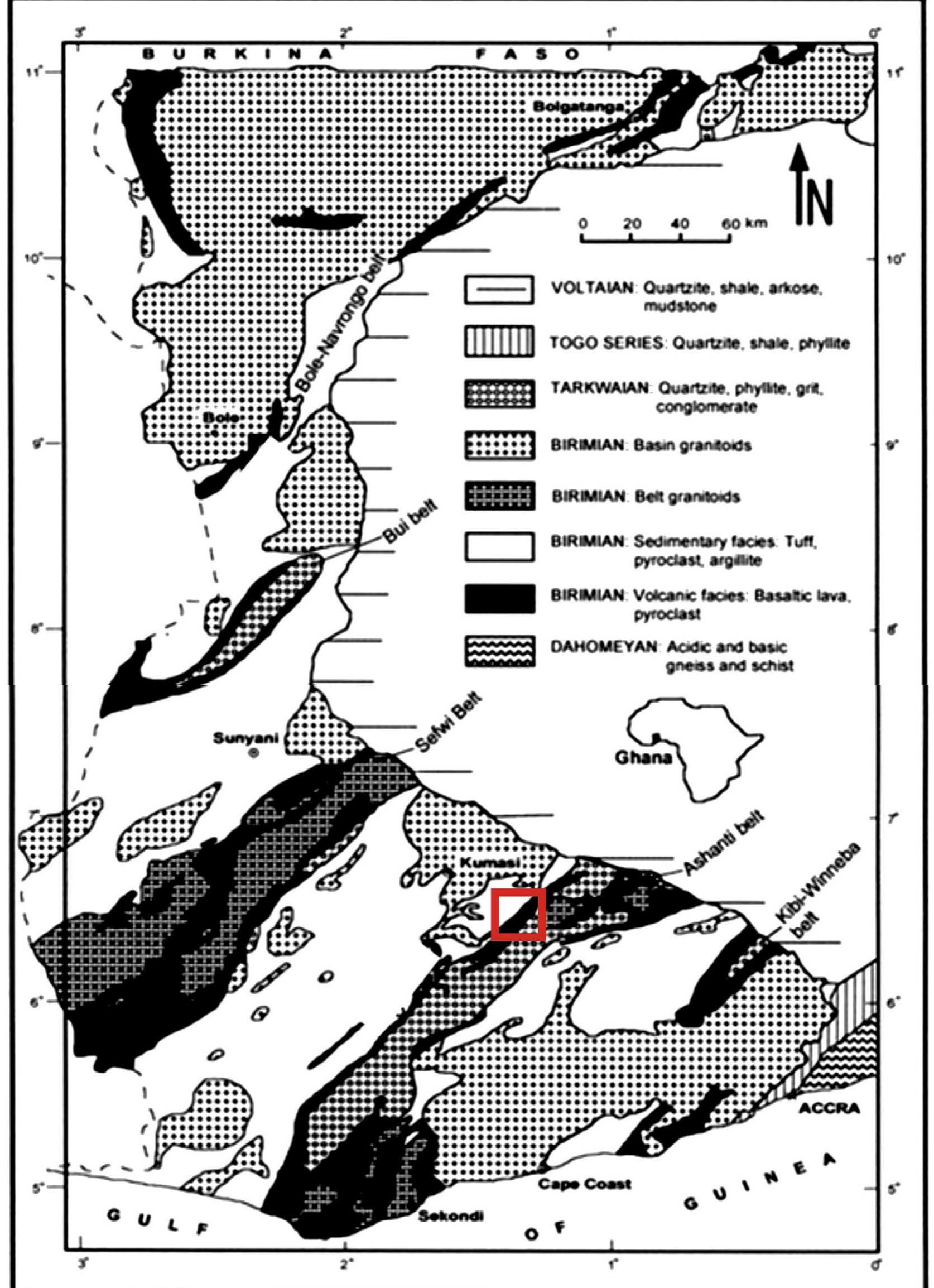 Simplified geologic map of ghana (modified after hirdes et