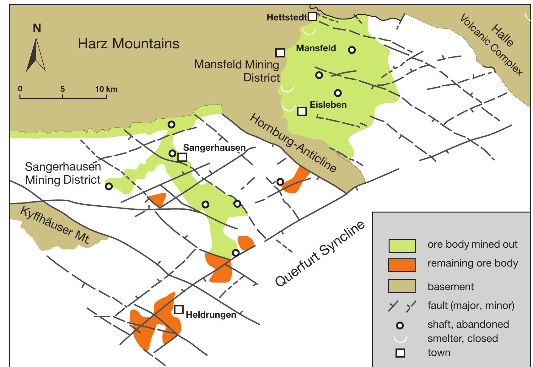 Fic. 11. schematic map of the mining districts of mansfeld
