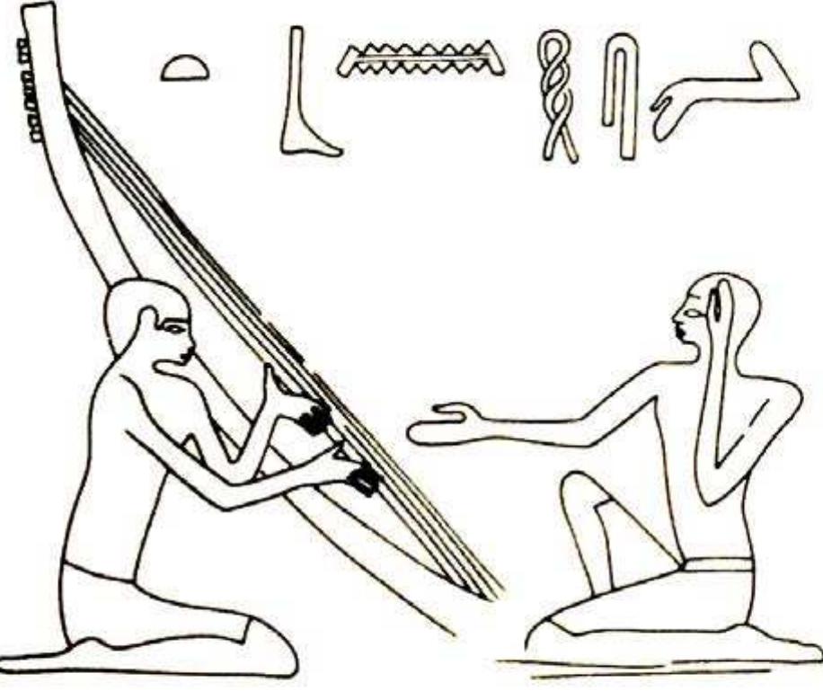 Ancient egyptian harps, according to their build, may be