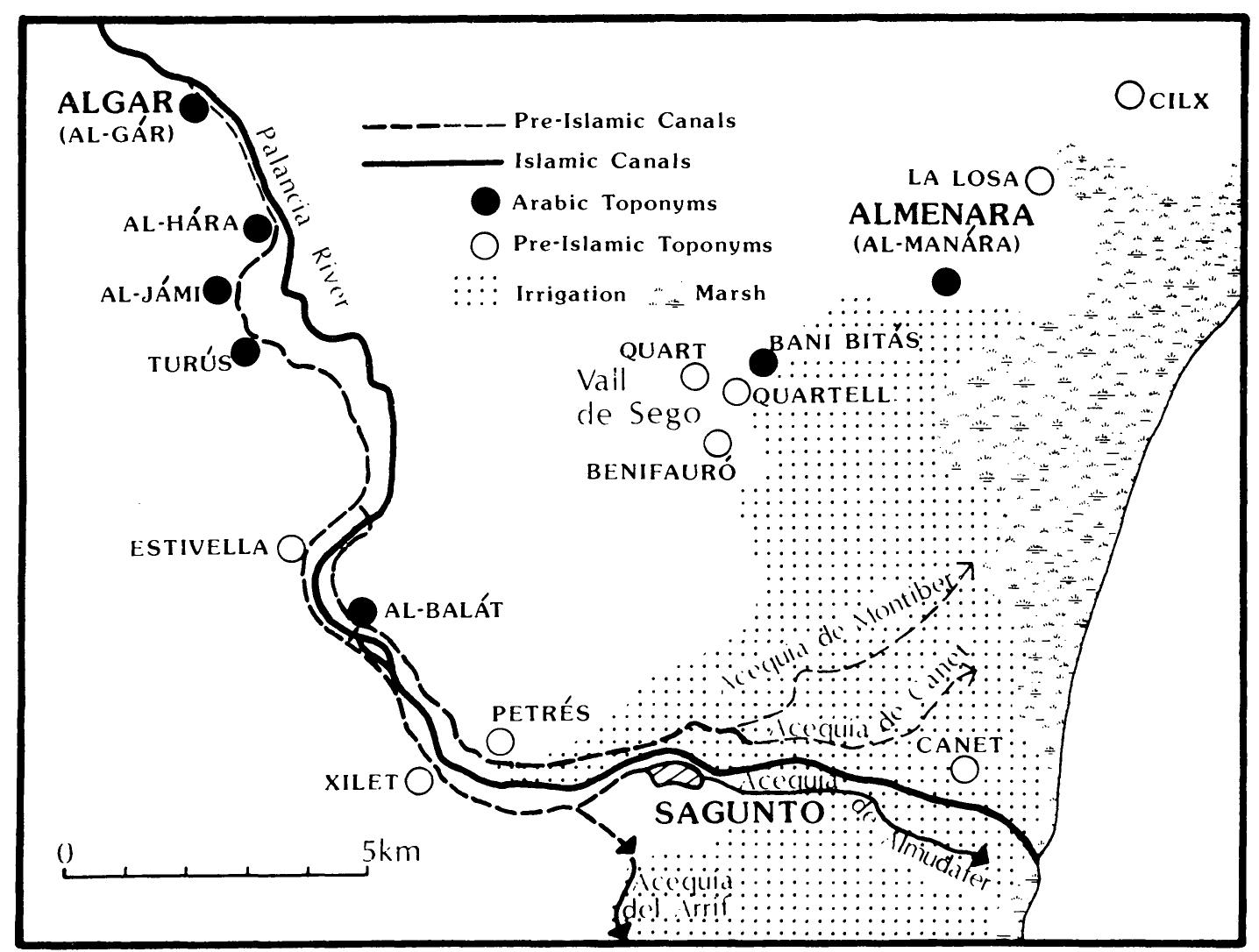 Roman and medieval irrigation network along the lower