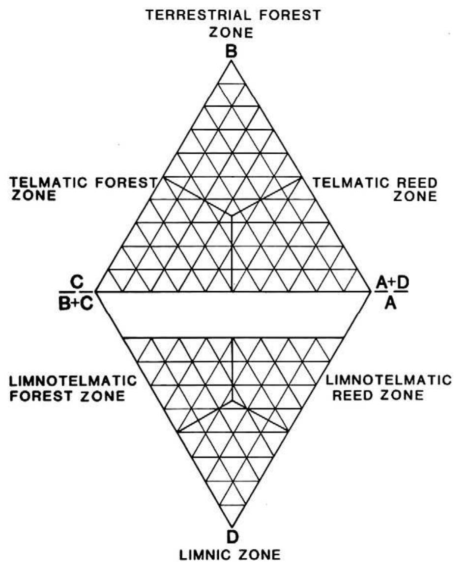 Microlithotype facies diagram according to hacquebard and
