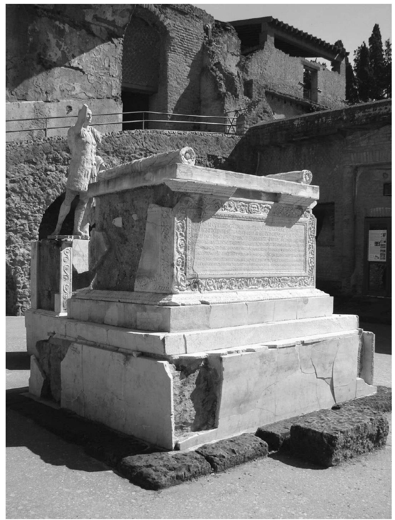 The altar dedicated to m. nonius balbus on the ancient