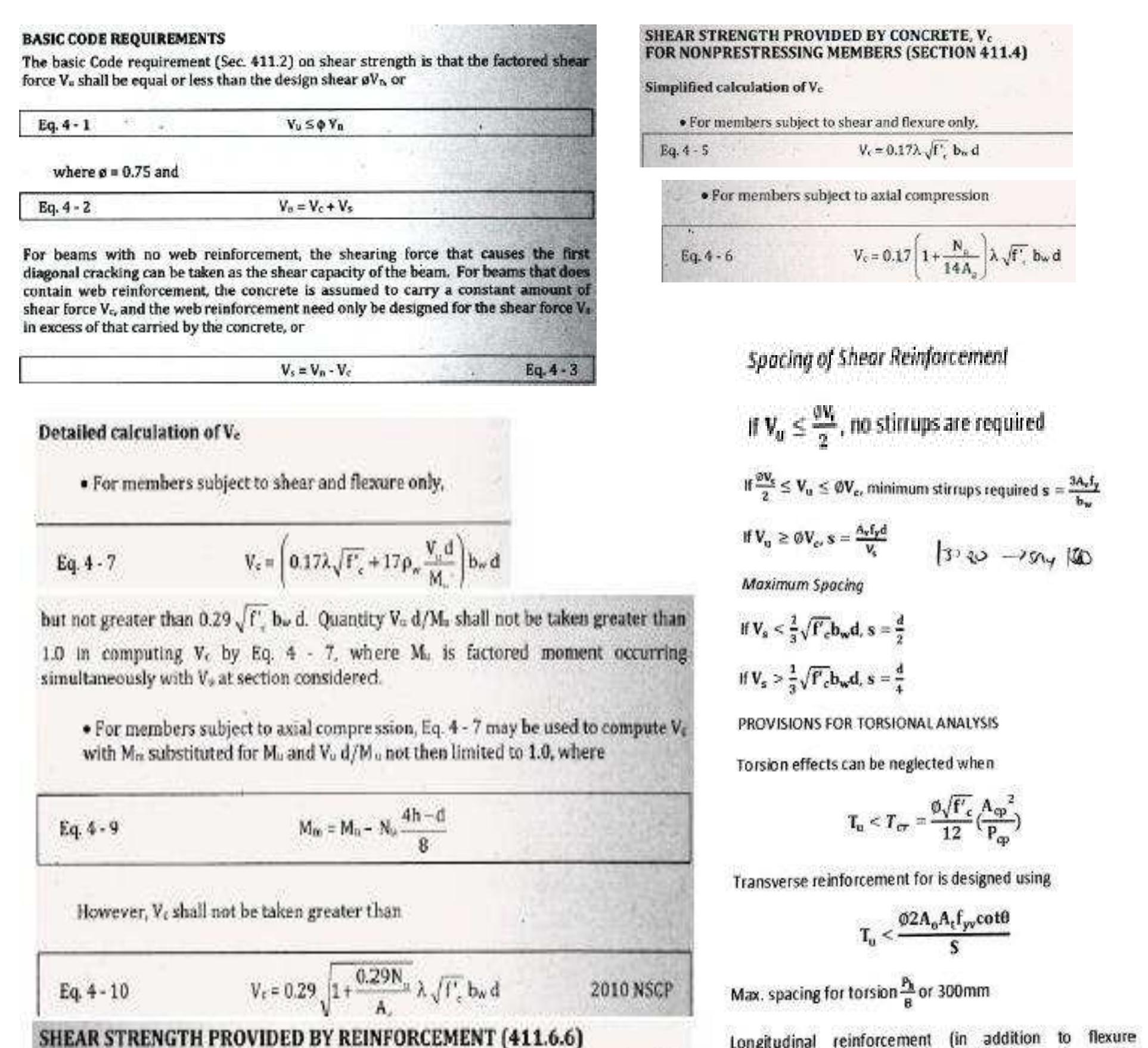 ‘when factored shear force vo exceeds strength va shear