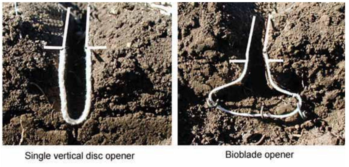 Typical furrow shapes made by single vertical disc and