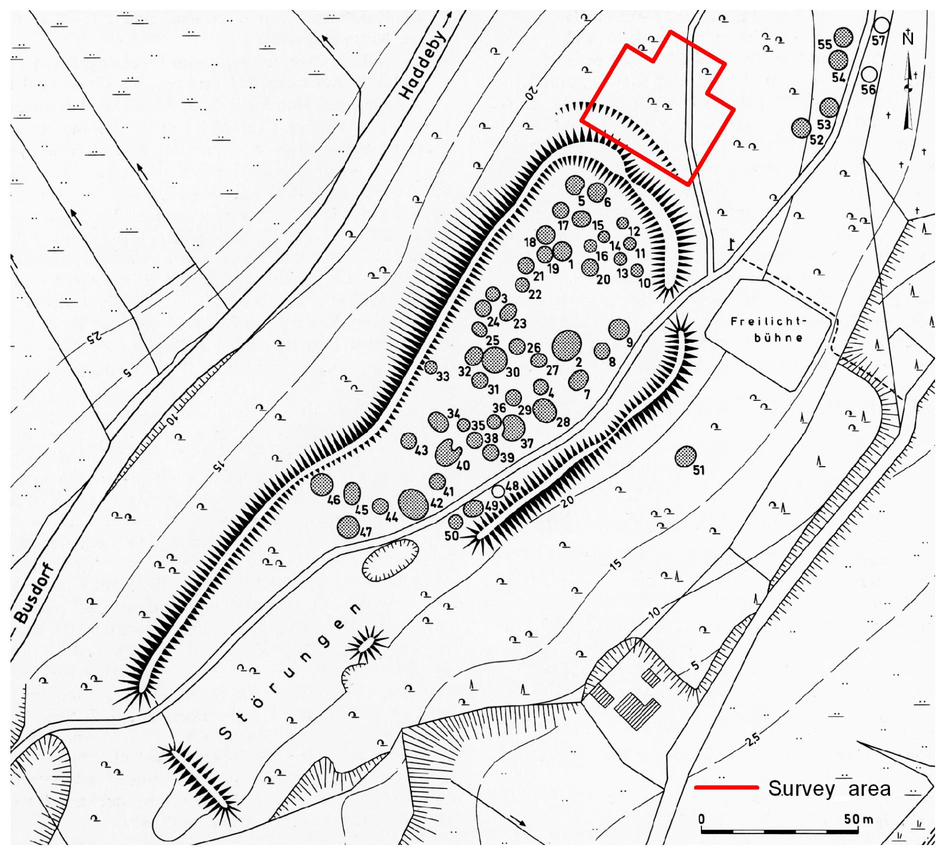 Map showing the location of the magnetometer survey area in
