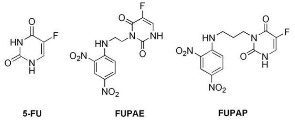 A:chemical structures of 5-fu and its derivatives
