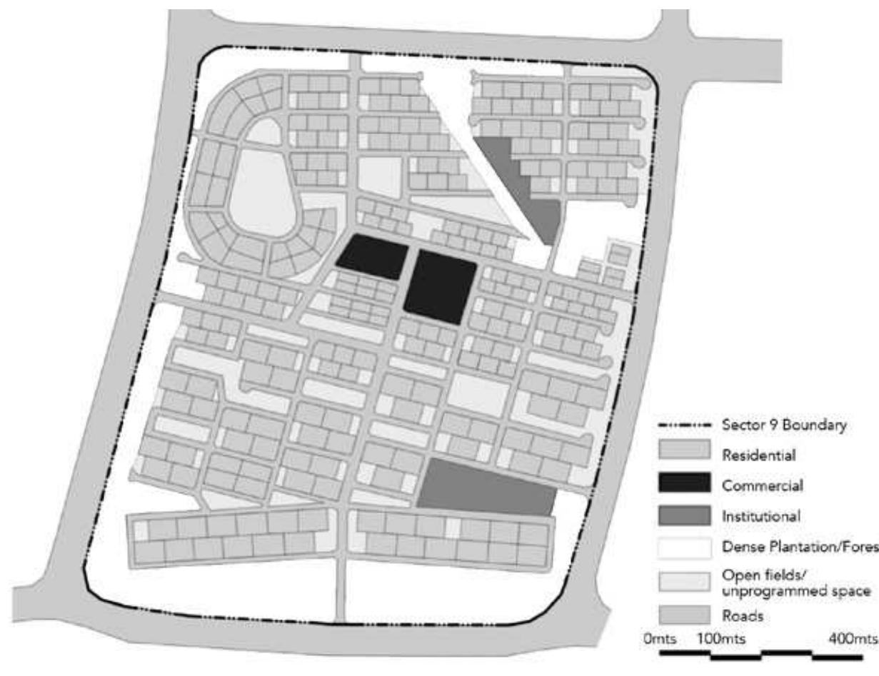 Sources: adapted from layout plan for sector 9 and other