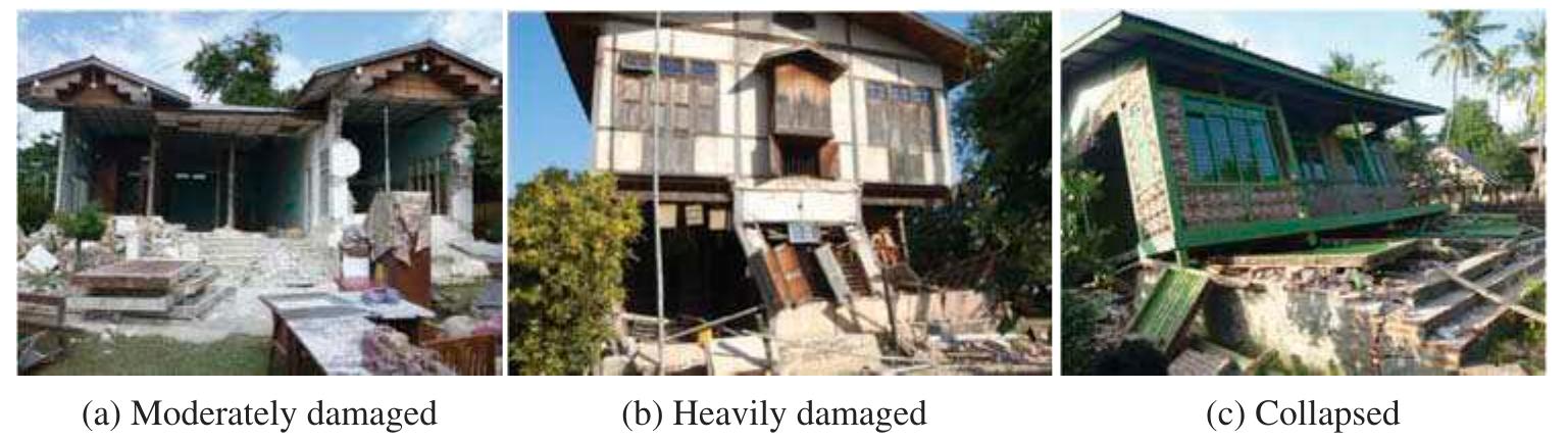 Photo 1. examples of damaged brick-nogging buildings. (a)