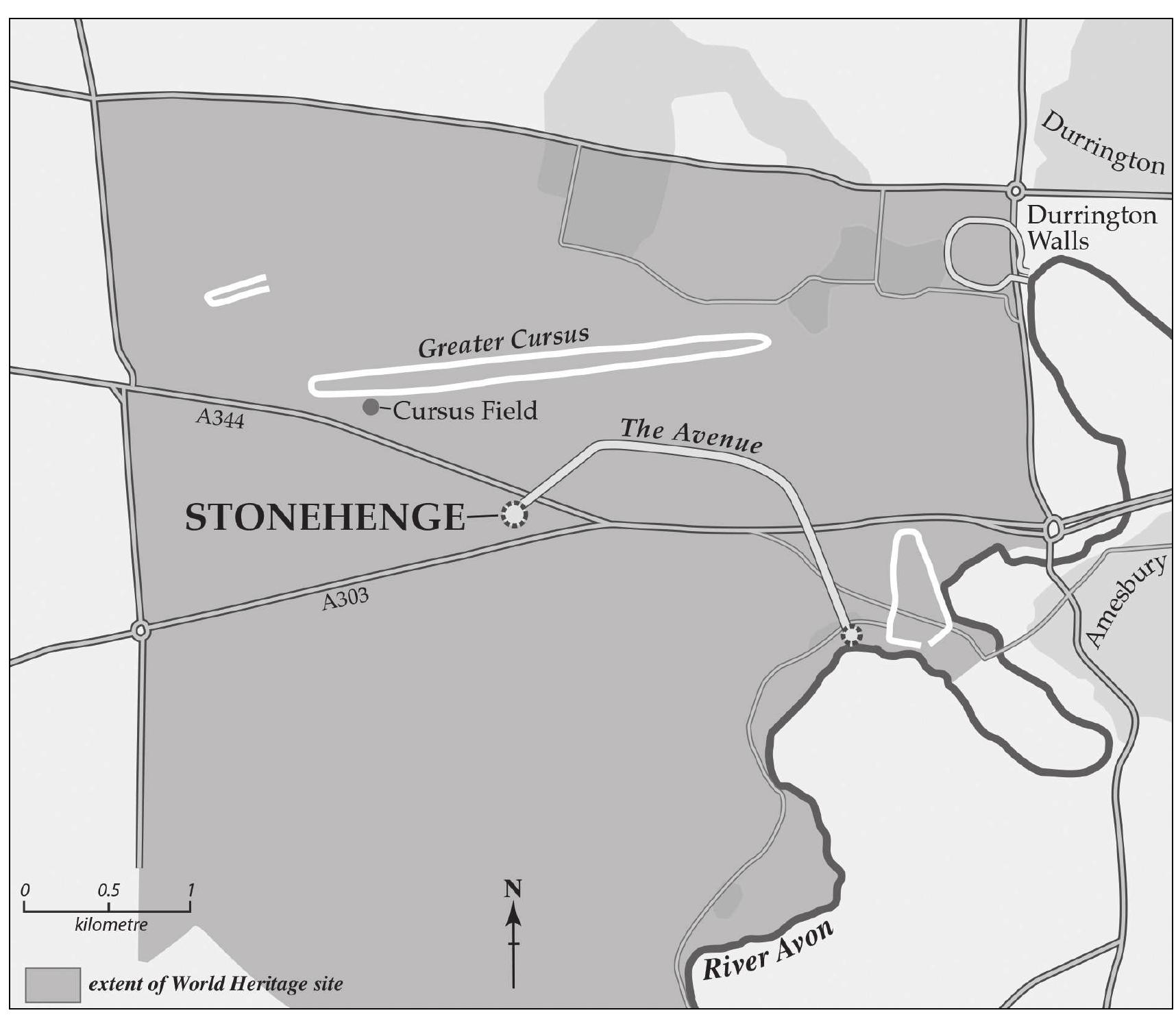 A broader scale map of the ‘stonehenge landscape’ showing