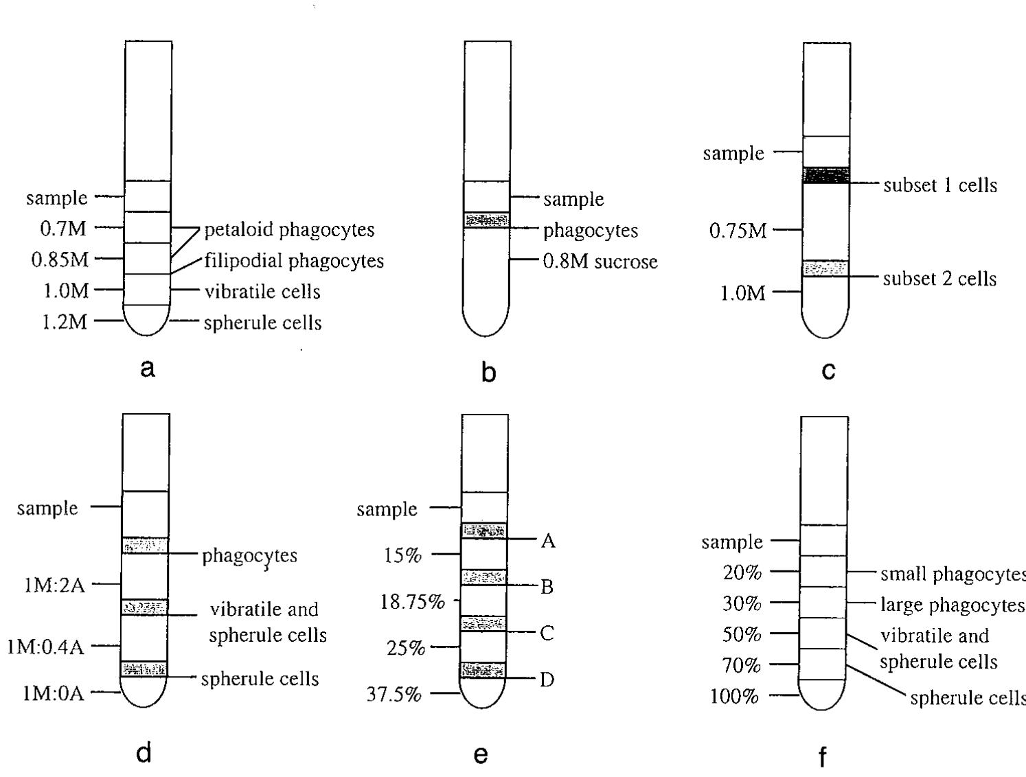 Diagrammatic presentations of separating different types of