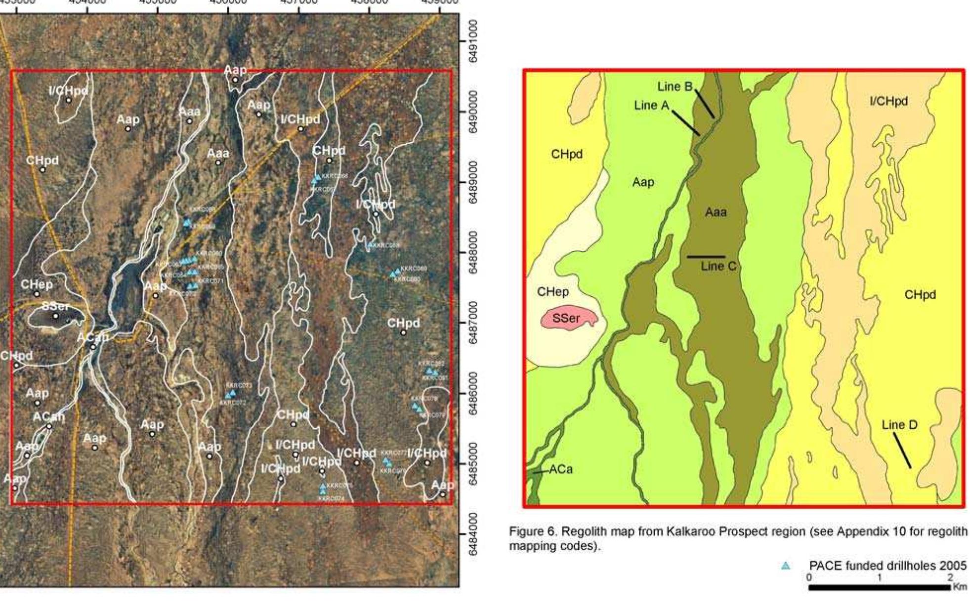 . regolith map of kalkaroo region (gda94, mga54) (see app.