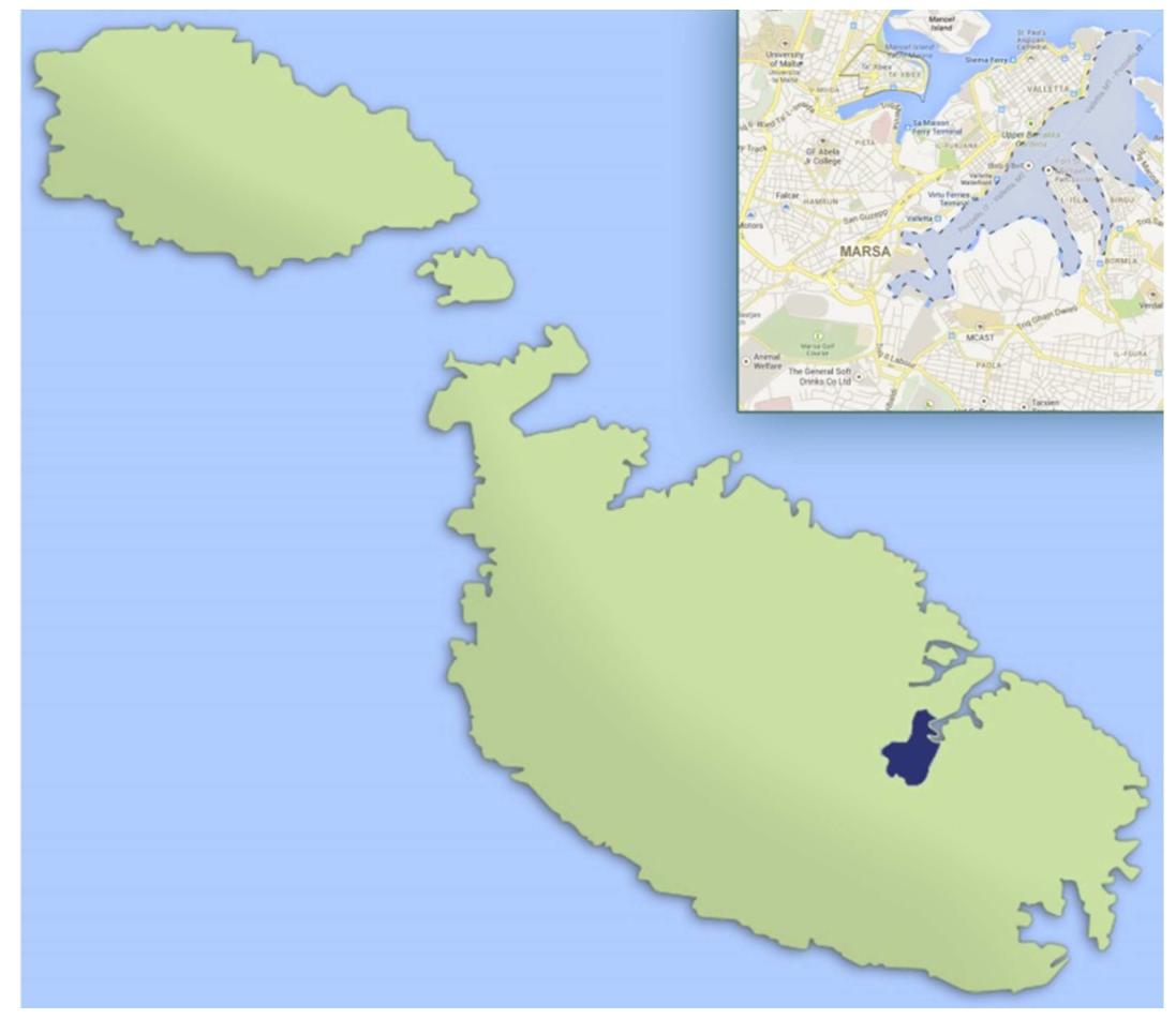 map of the maltese islands indicating the geographical