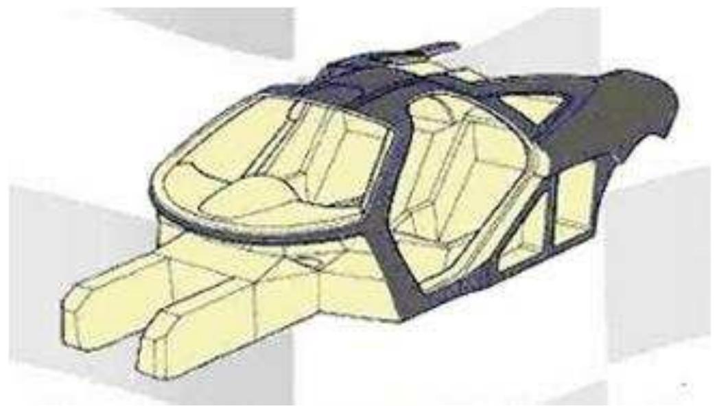 -28 carbon fiber monocoque chassis of mclaren f1 sport car