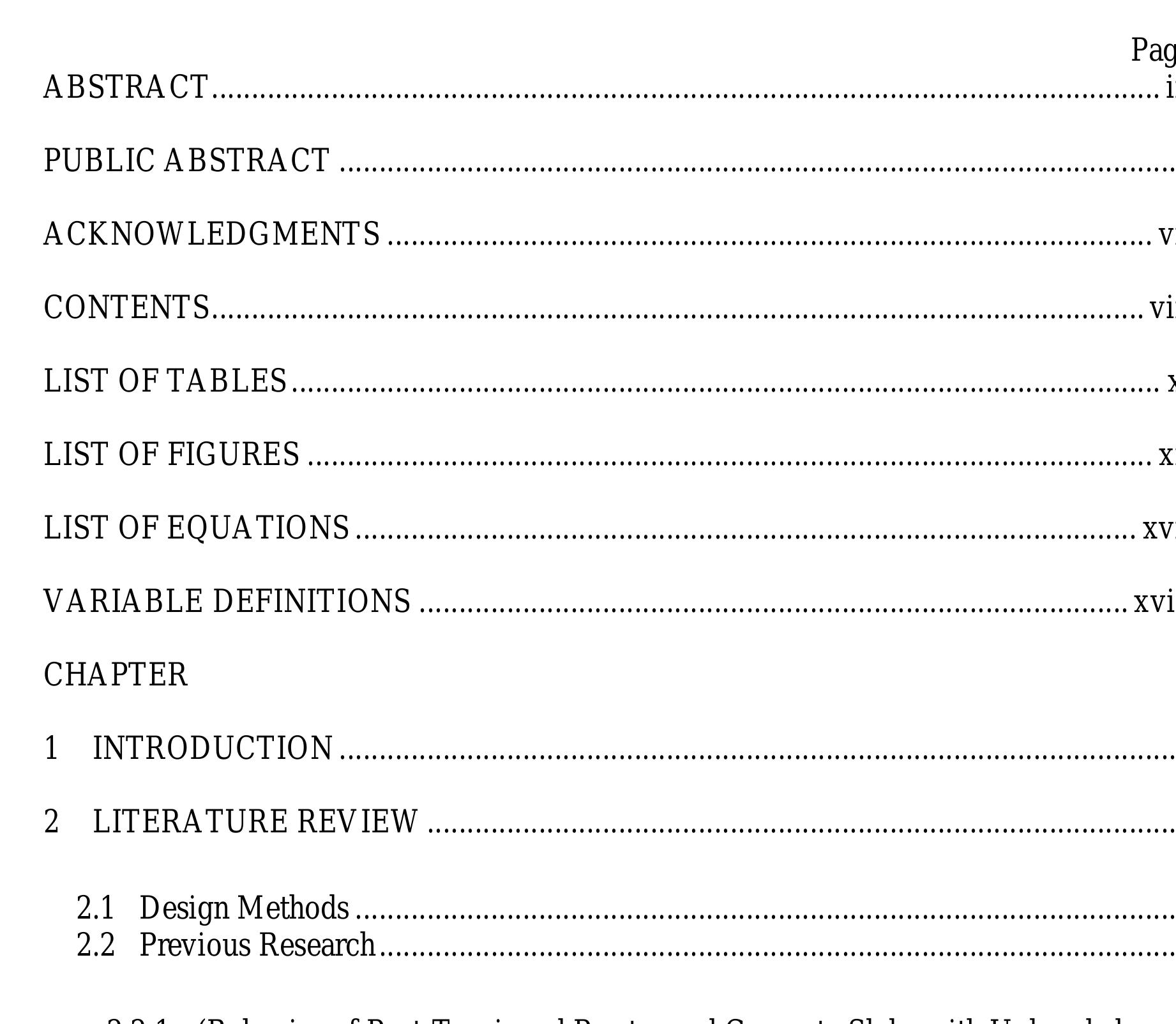 Table 1 - Continuous Unbonded Post-Tensioned Members-
