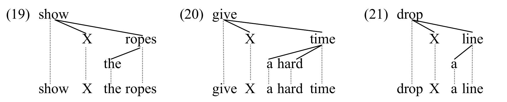 Ditransitive structure, but that exclude the first object: