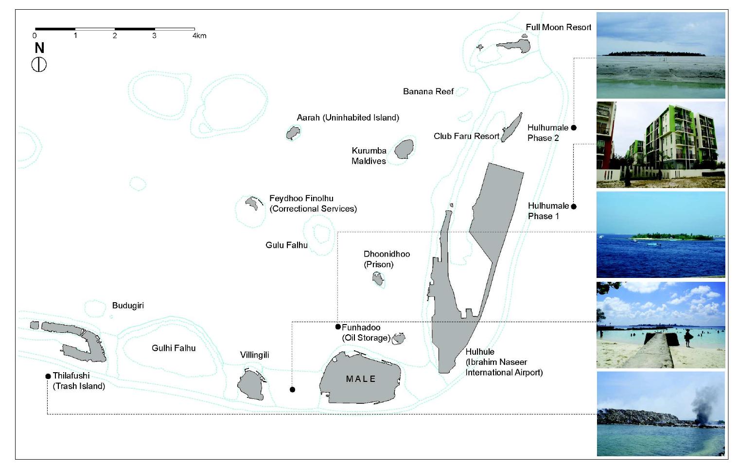 Map of male, the capital of the maldives, showing the