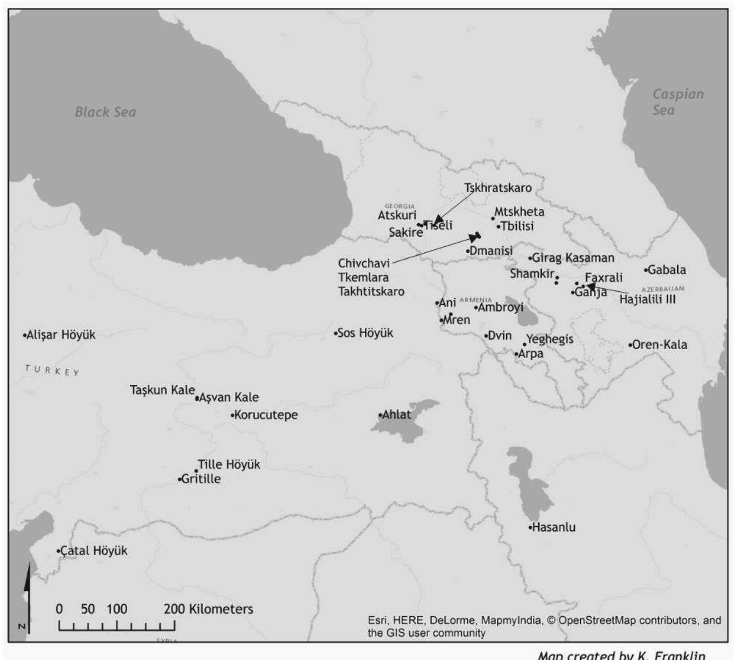 map of the caucasus and adjoining regions, showing the