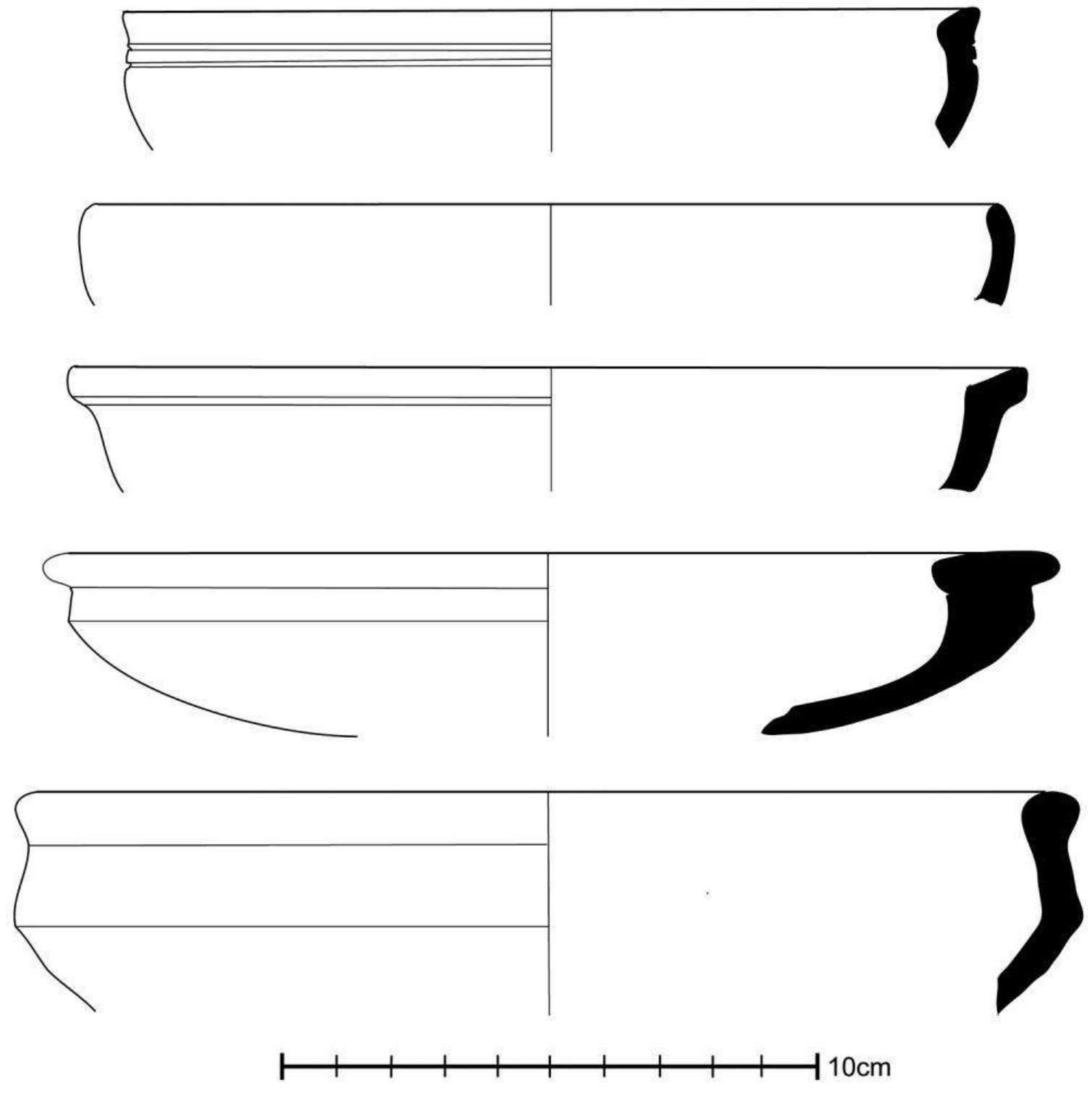—profiles of the red-slipped red ware bowl forms excavated