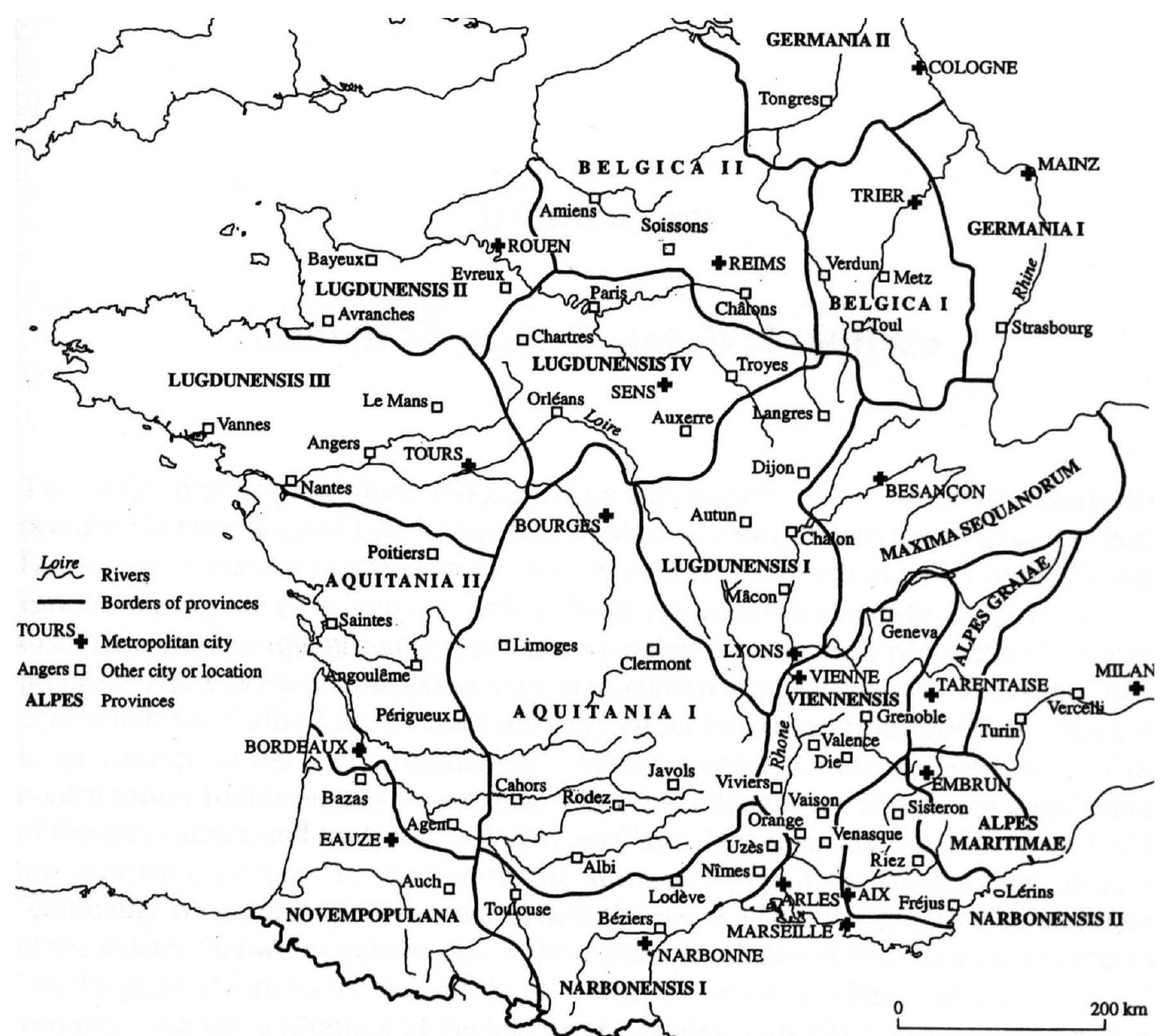 4. late antique gaul. map drawn by the author.