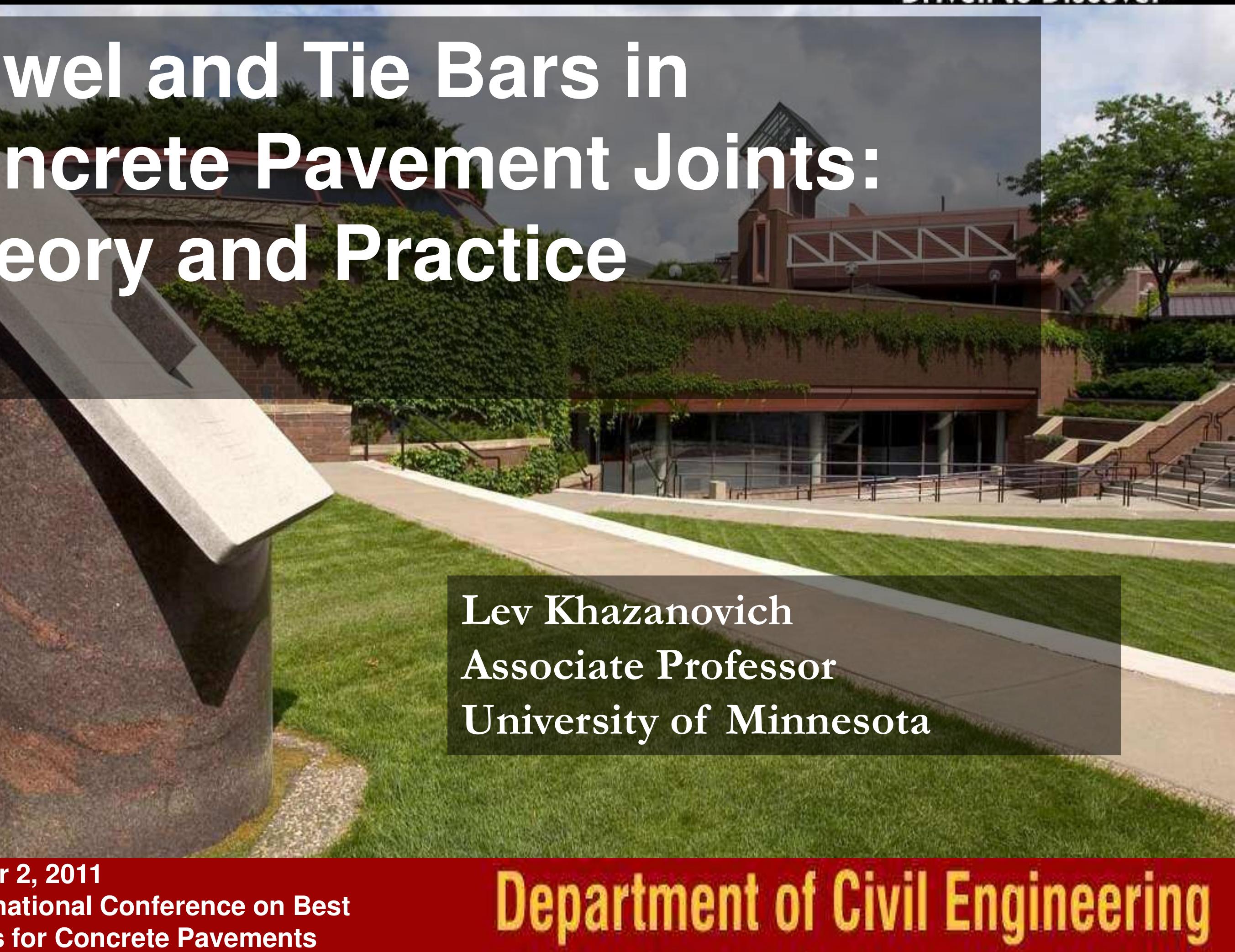 Figure 1 - Dowel and Tie Bars in Concrete Pavement Joints: