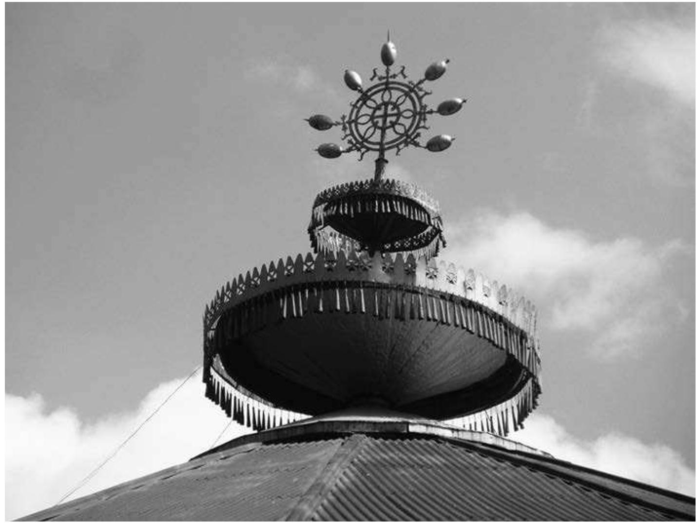 6 a rooftop cross, giorgis church, dessie, wollo (north