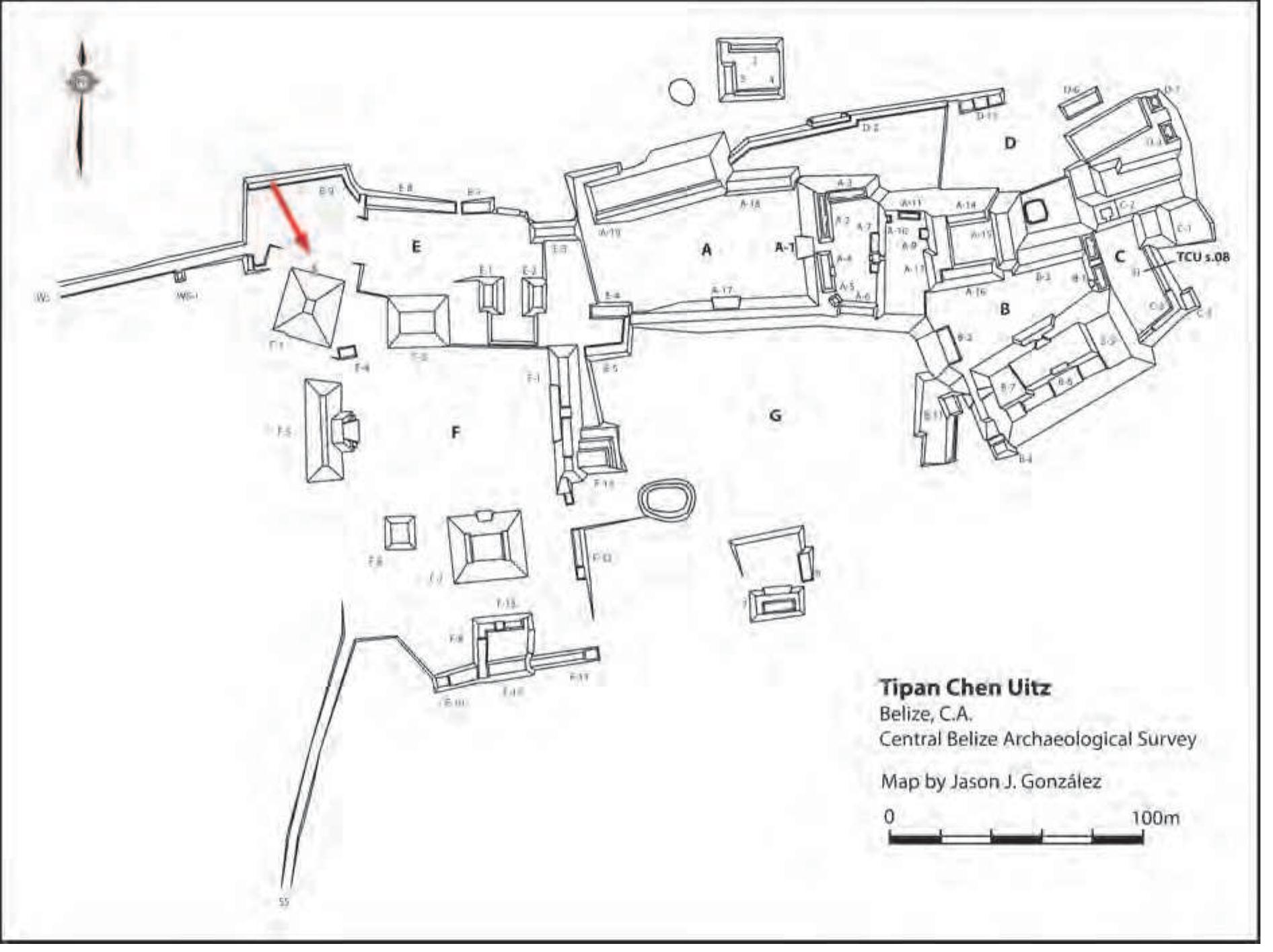 1. plan drawing of tipan’s monumental core illustrating