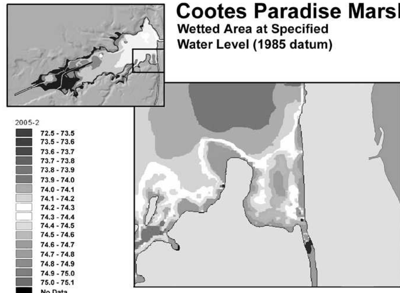 Bathymetric map of cootes paradise.