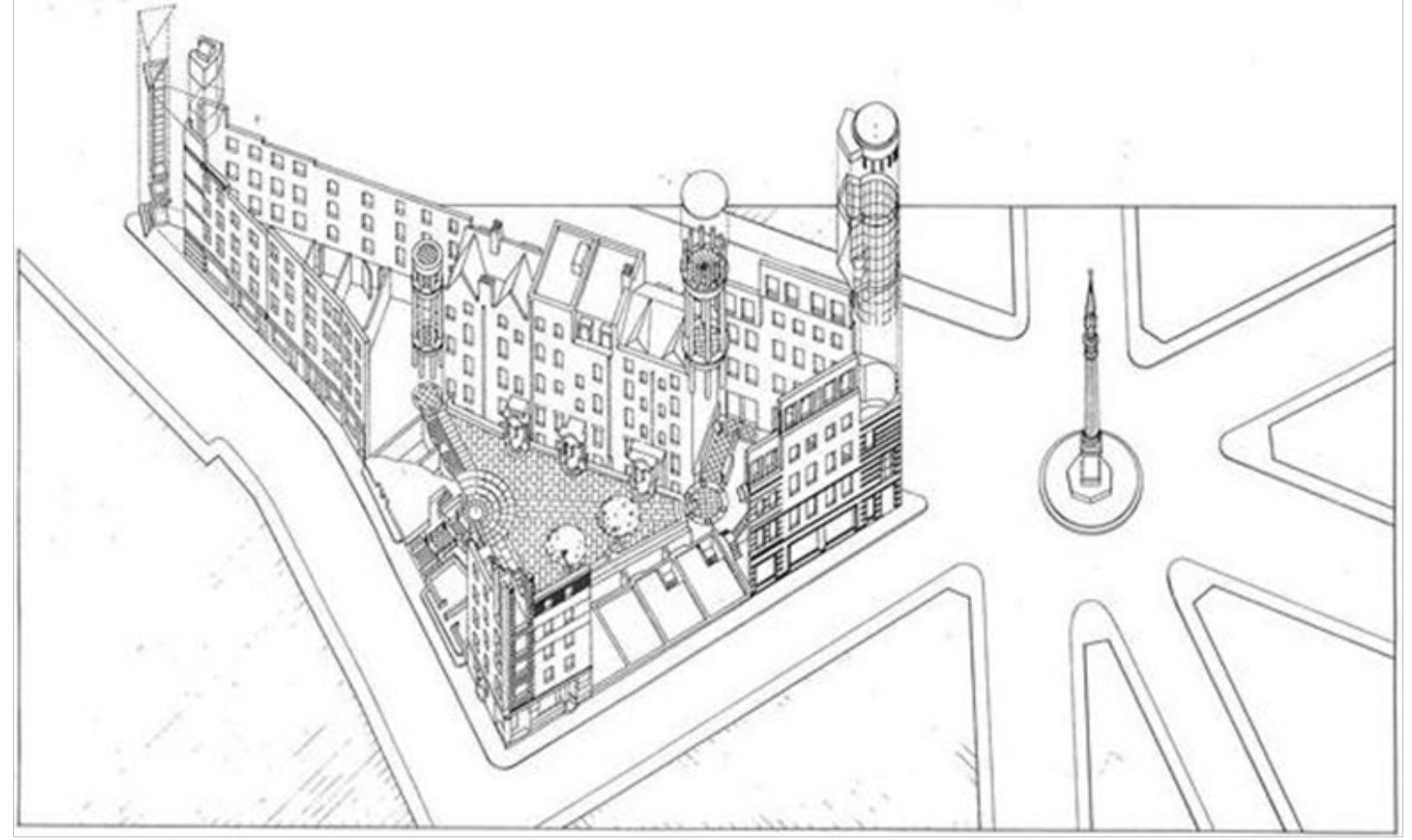 Axonometric drawing of the comyn ching triangle by terry