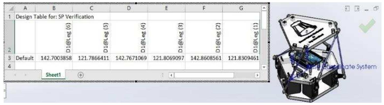Actual leg lengths for posture 2 in solidworks another