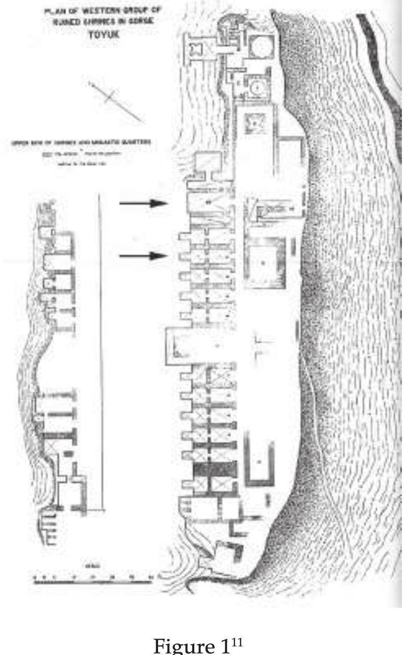 (upper arrow: stein cave vi. vii; lower arrow: cave 20) cave