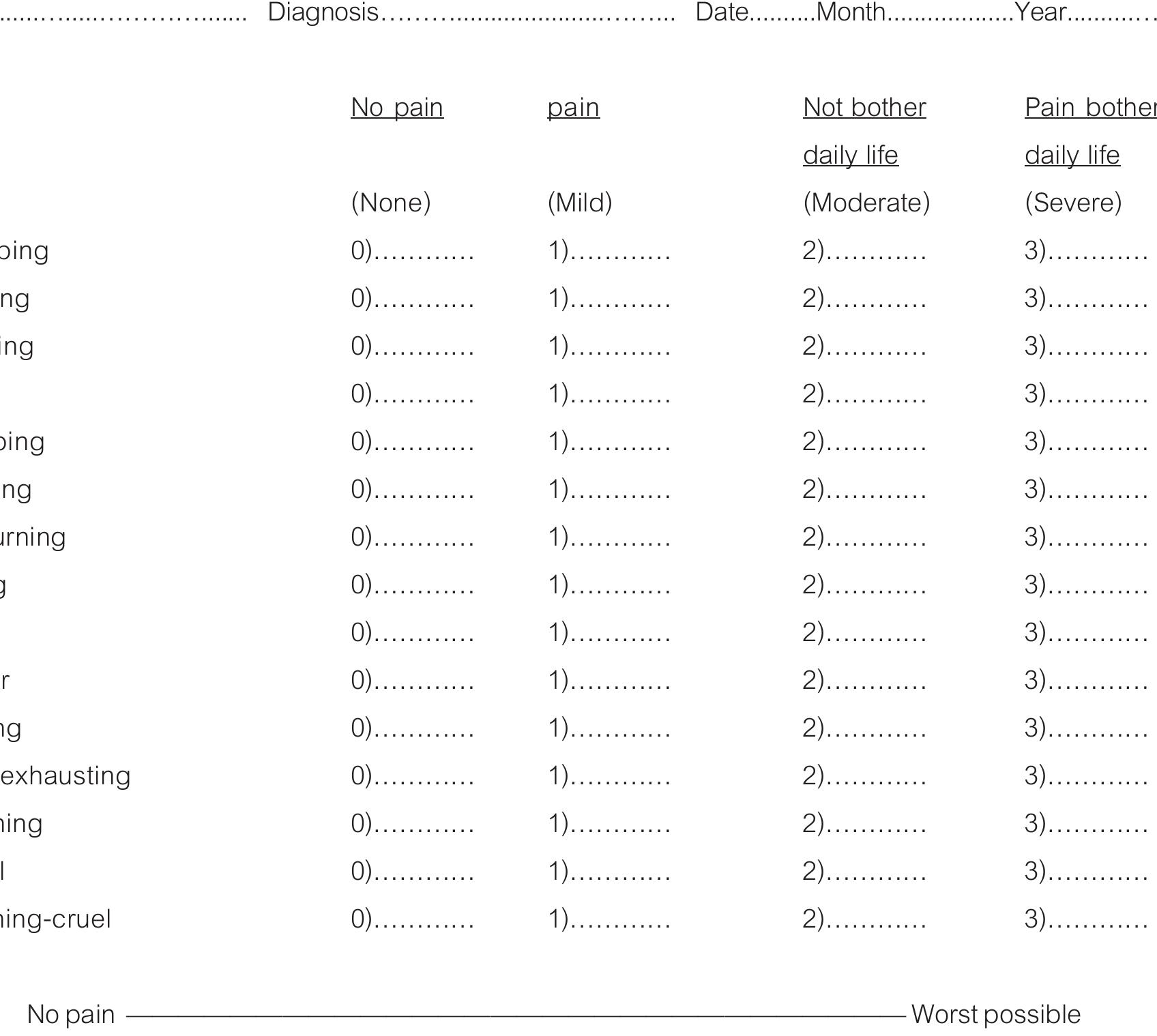 (PDF) Thai Short-form McGill Pain Questionnaire