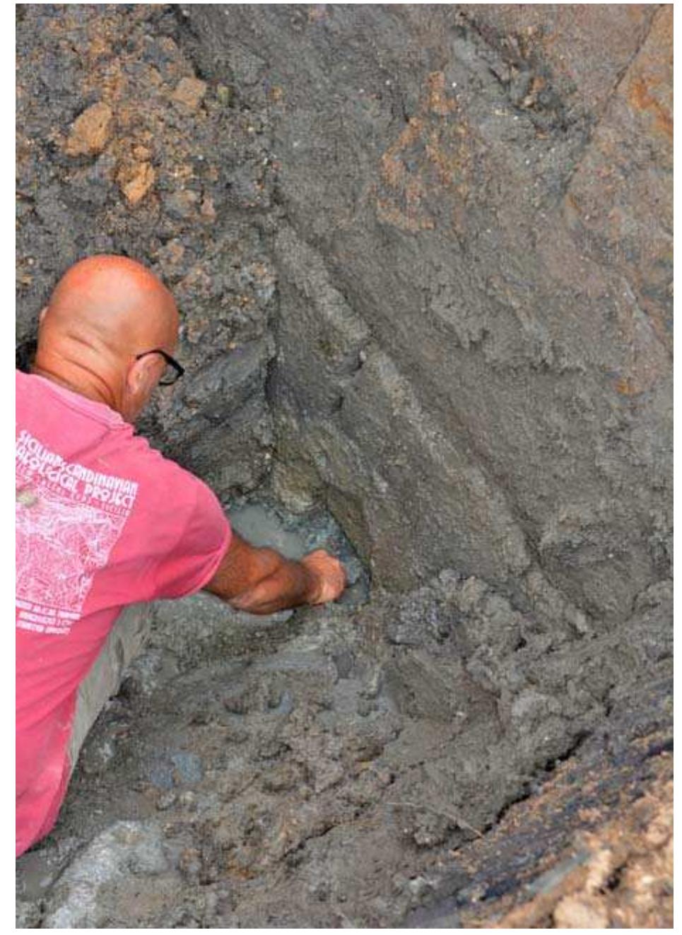 [fig. 7 - uncovering the bottom of wall m.850] [fig. 6