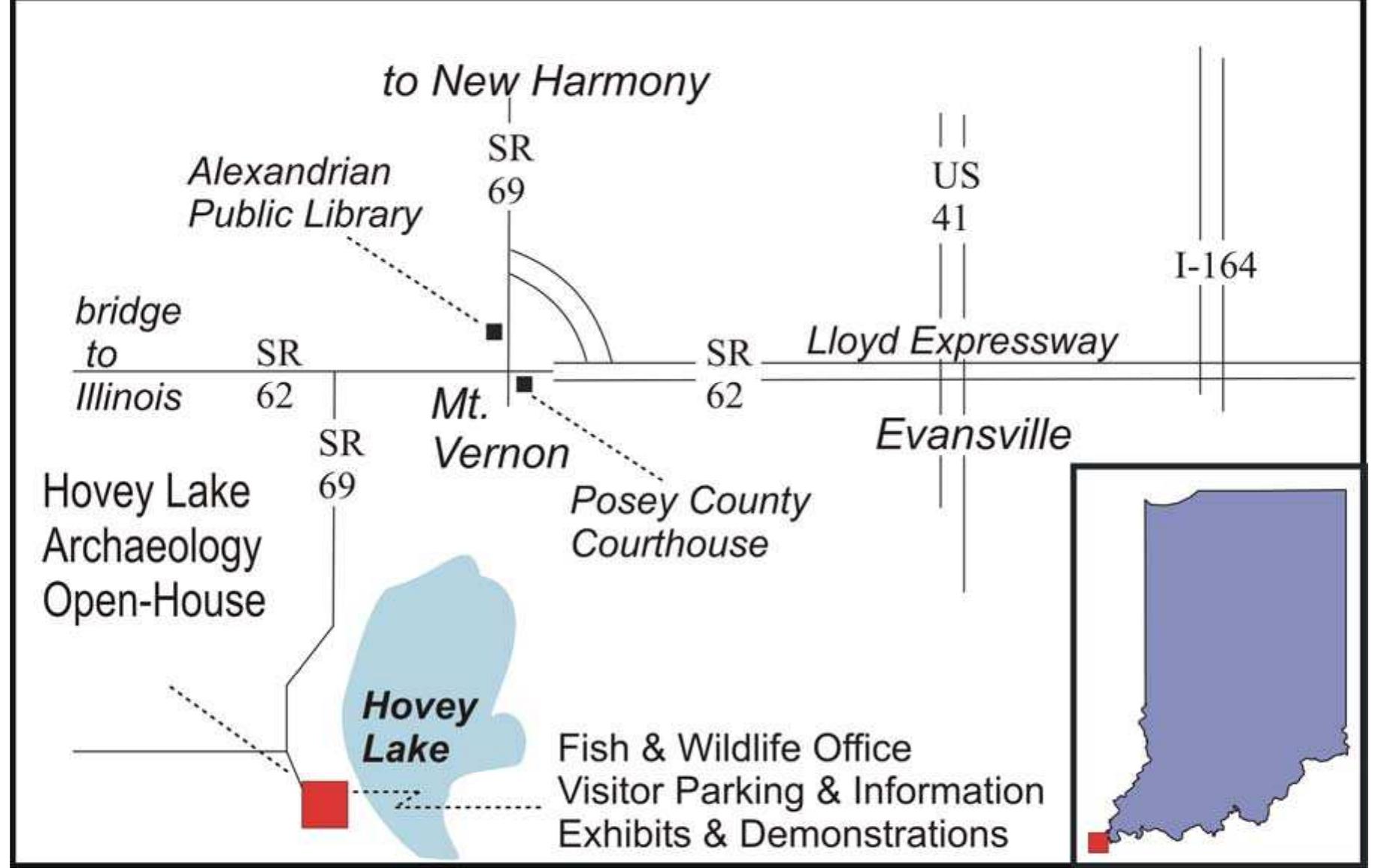 Schematic map showing the locations of the archaeology open