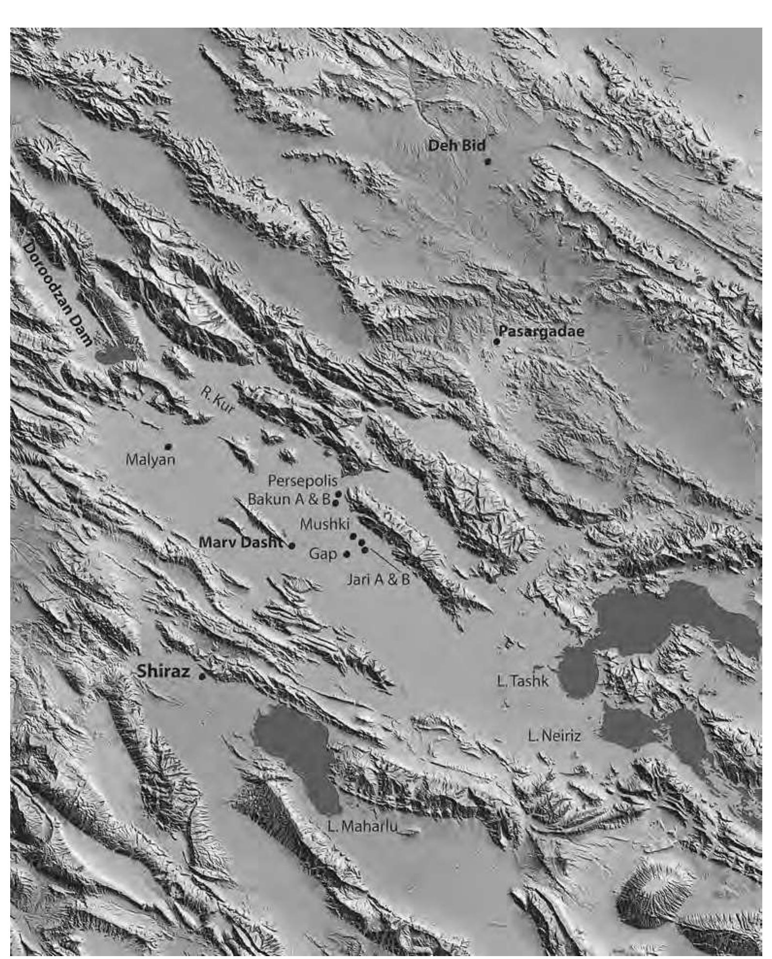 Map b. map of fars showing persepolis and malyan (ancient