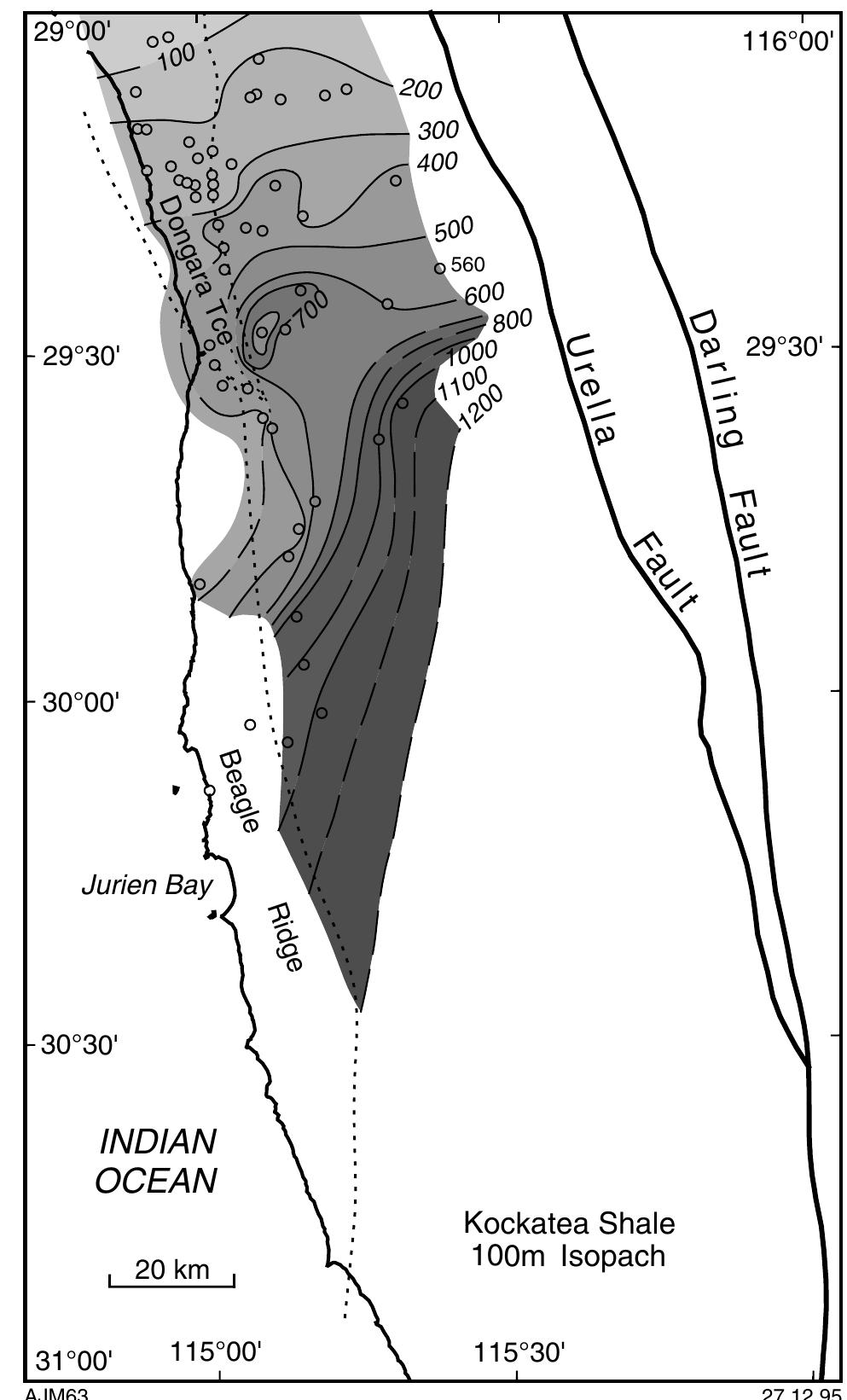 Figure 15 - Stratigraphy and structure of the onshore