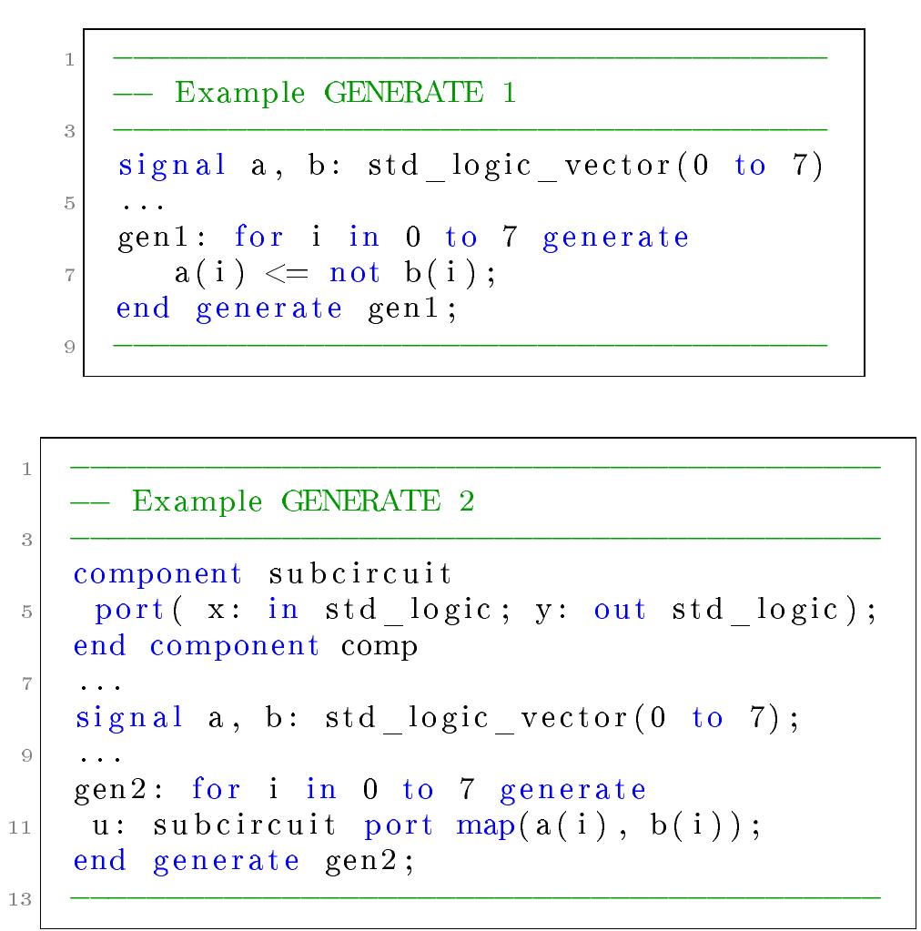 The two following examples show how generate instances are