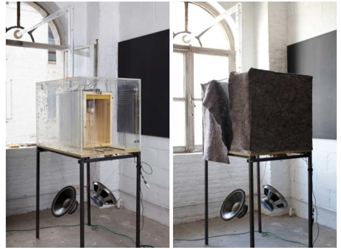 A-b - the transparent beehive at the bee laboratory in